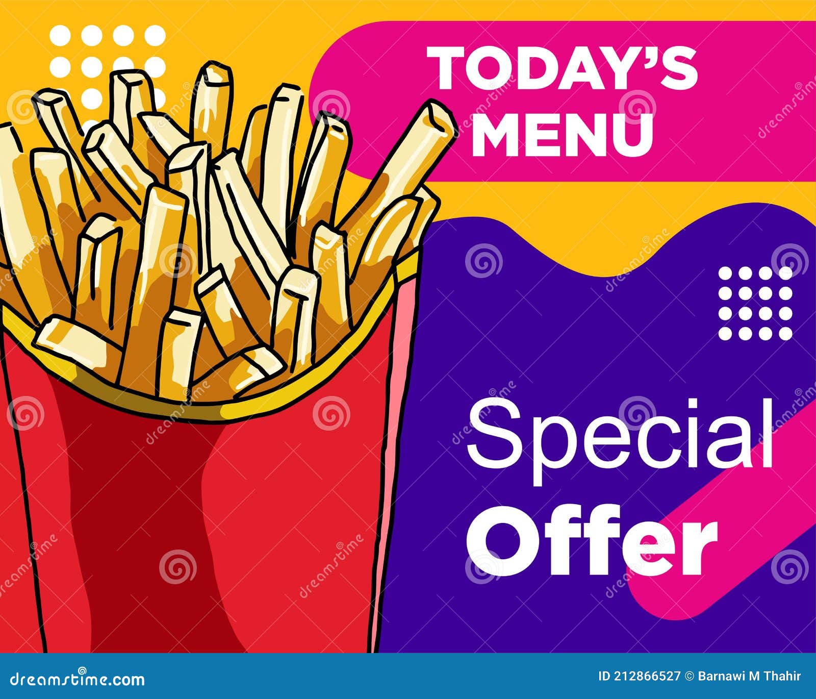 French Fries Design Illustration. Use for Poster, Flyer, Banner ...