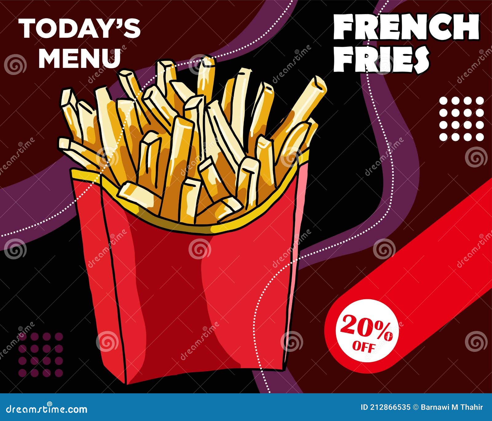 French Fries Design Illustration. Use for Poster, Flyer, Banner ...