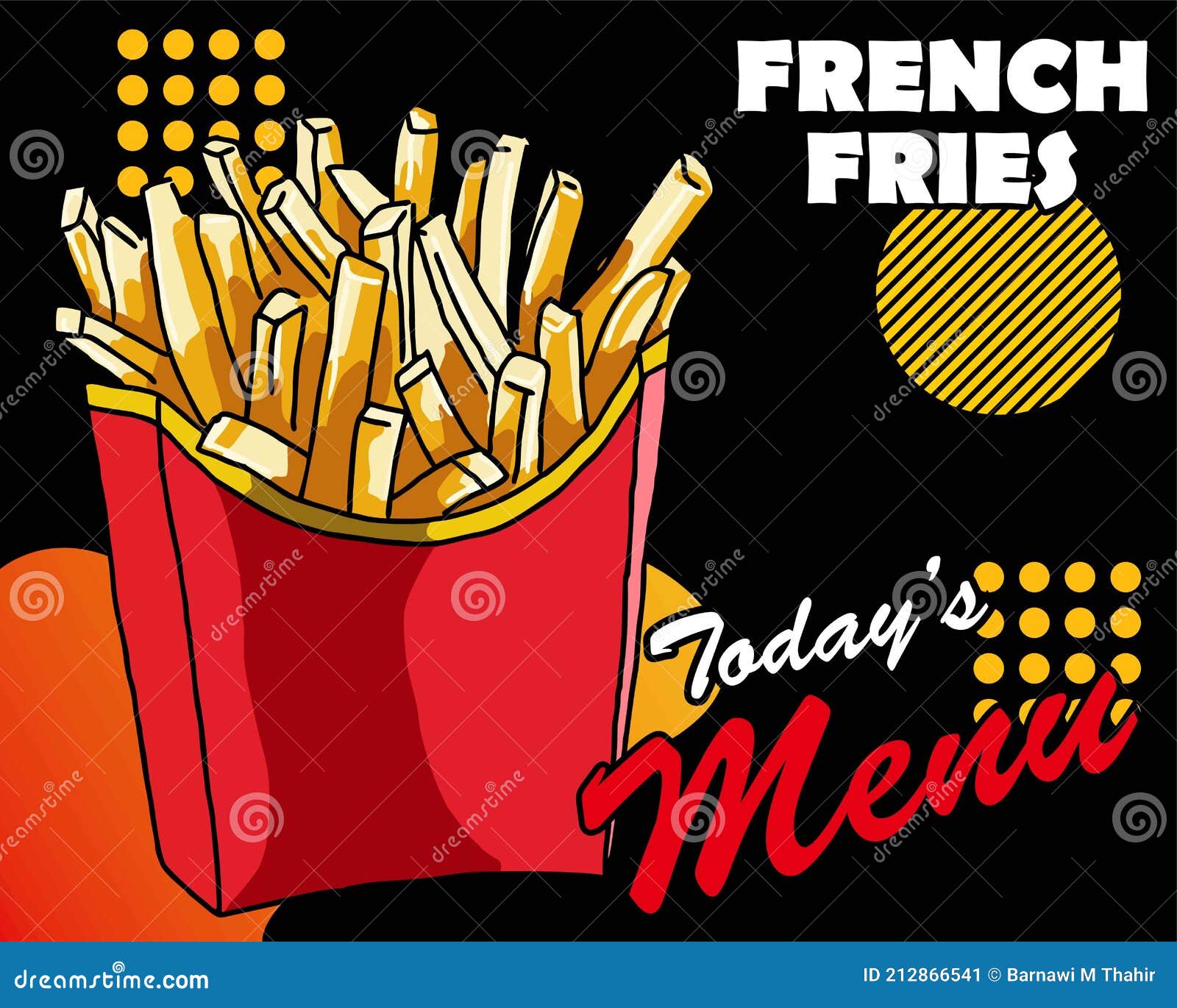 French Fries Design Illustration. Use for Poster, Flyer, Banner ...