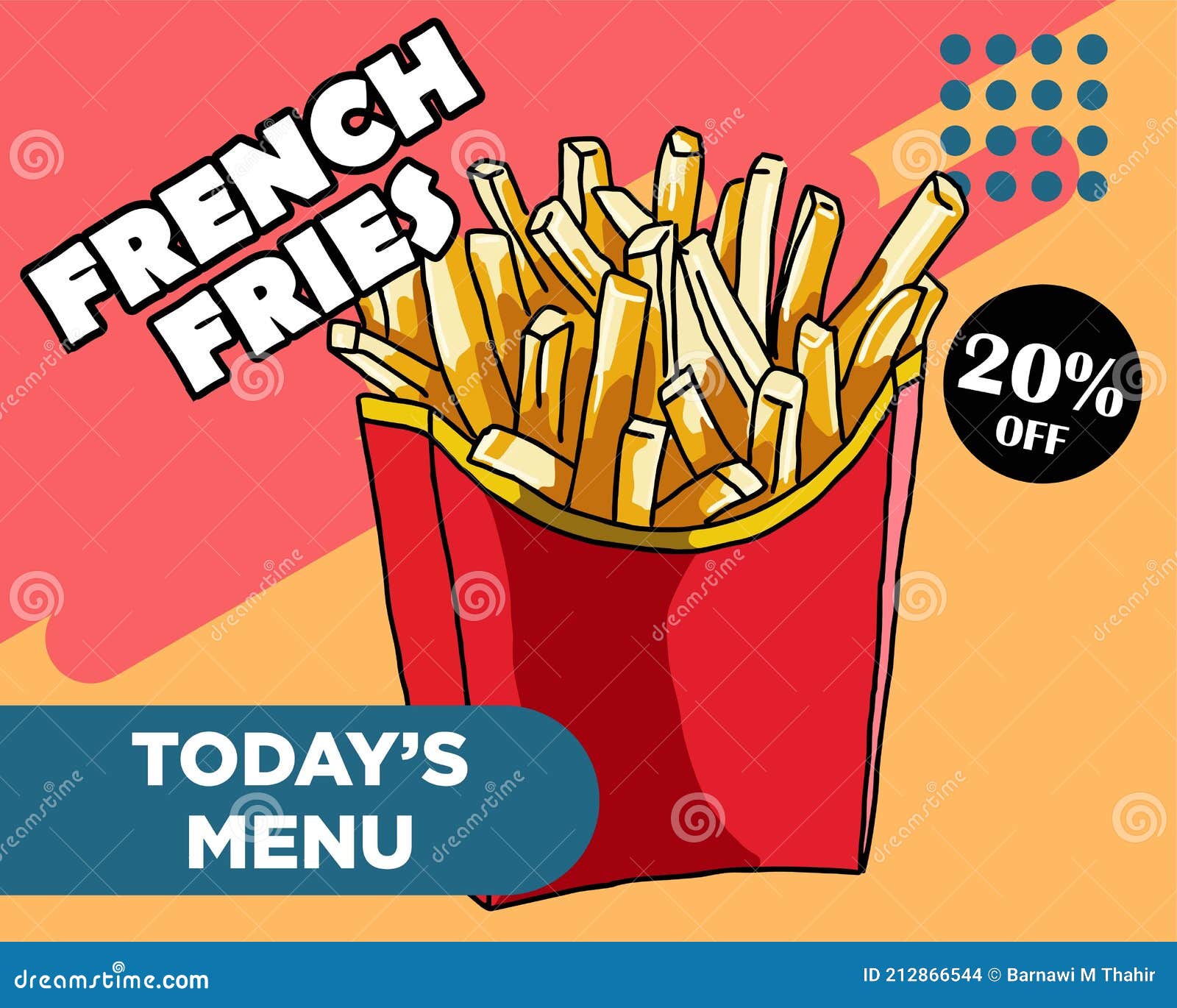 French Fries Design Illustration. Use for Poster, Flyer, Banner ...