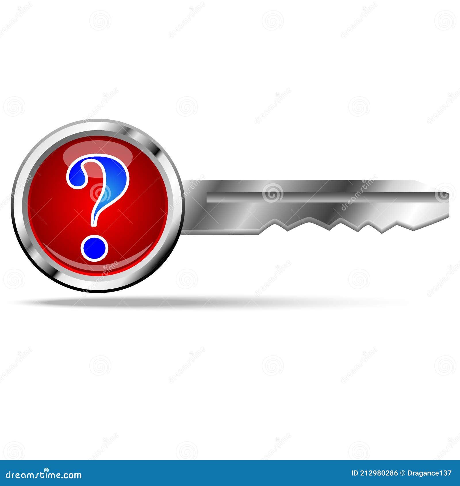 Red query mark on a key. stock vector. Illustration of questions ...