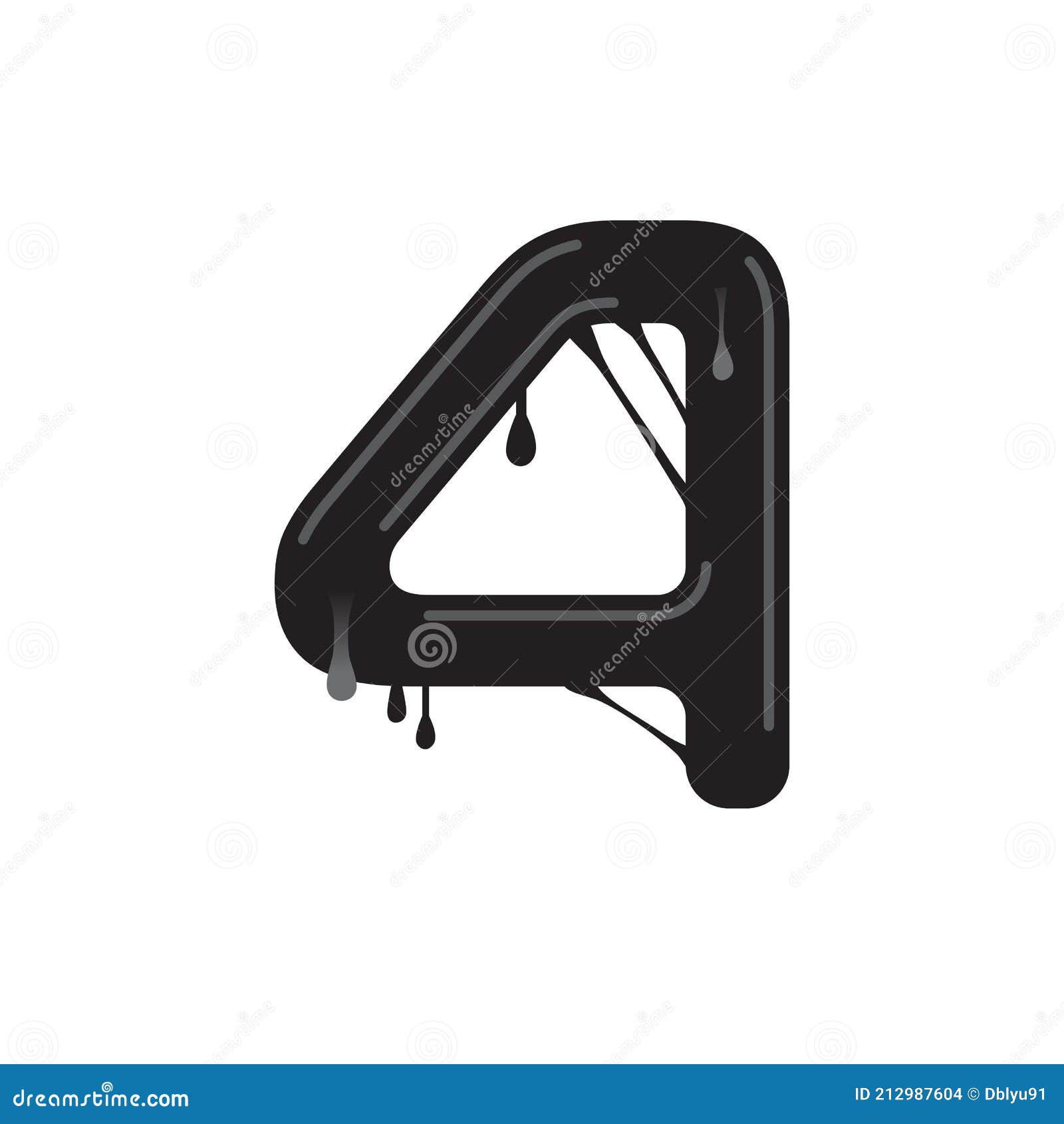 Number 4 Black Slime Logo, Icon, or Symbol Template Design Stock Vector ...