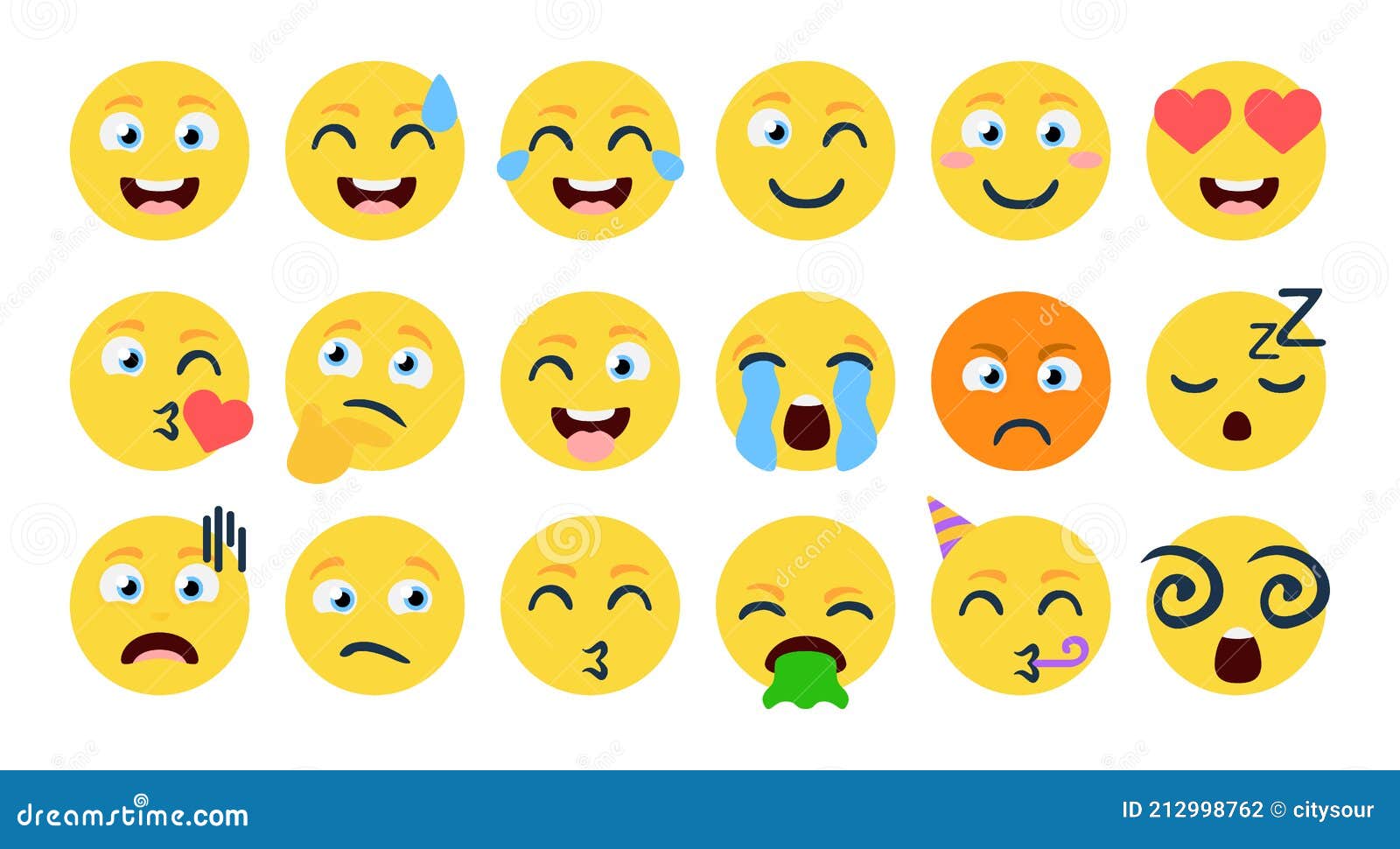 Flat Emoji Set Pack Icons for Apps. Editorial Photography ...