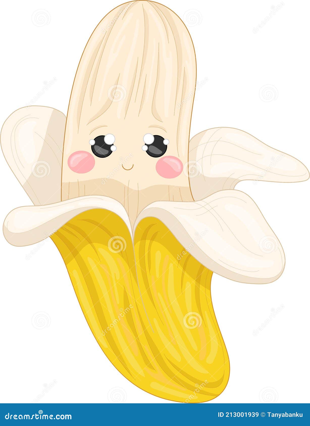 Cute Colorful Cartoon Banana with Simple Face Template Stock Vector ...