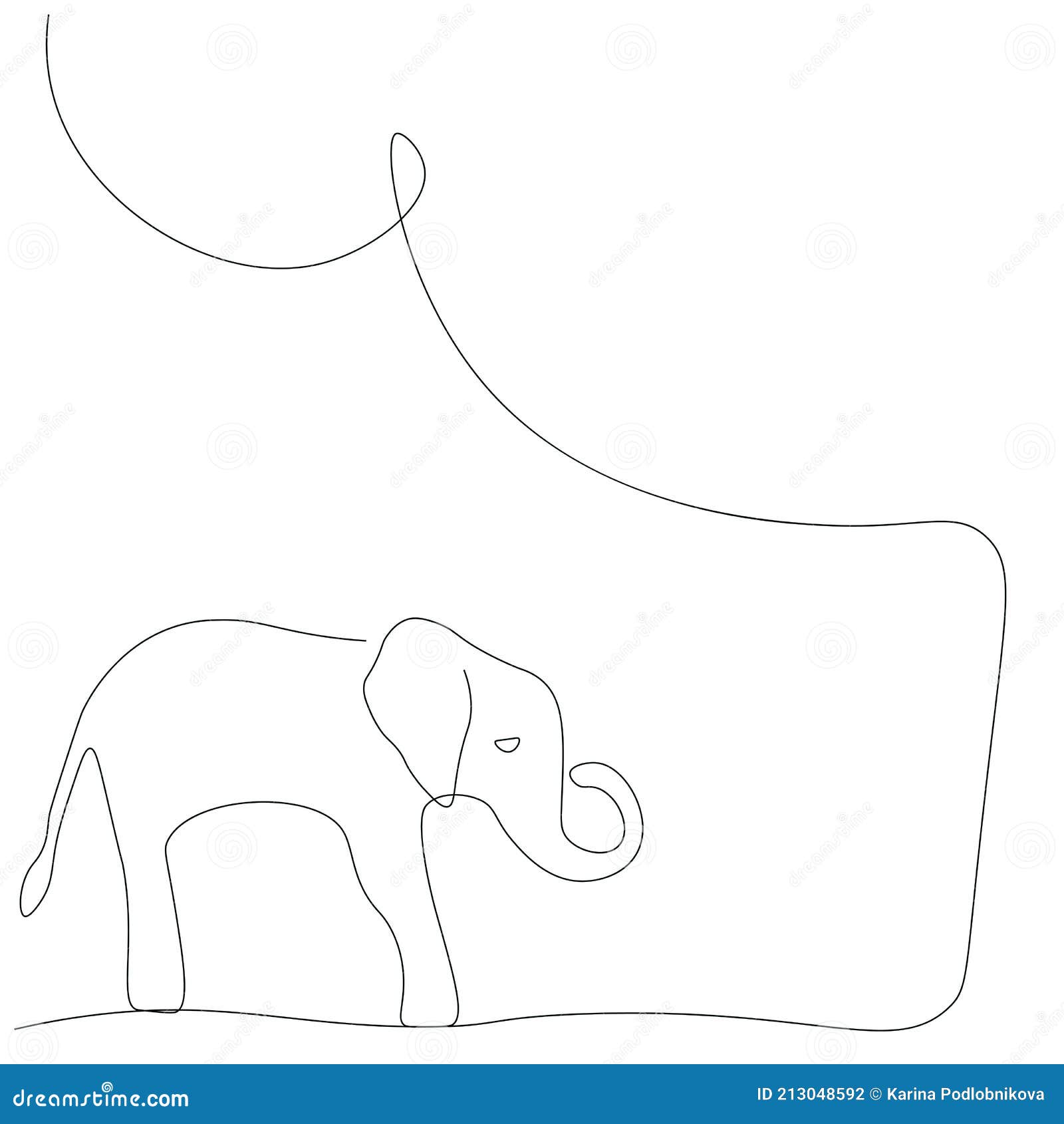 Elephant Animal Line Drawing Vector Illustration Stock Vector ...