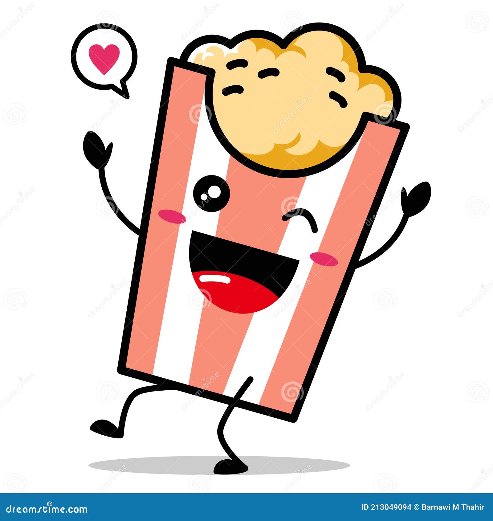 Popcorn Mascot. Cartoon Sweet And Salty Popping Corn Movie Fun Snack ...