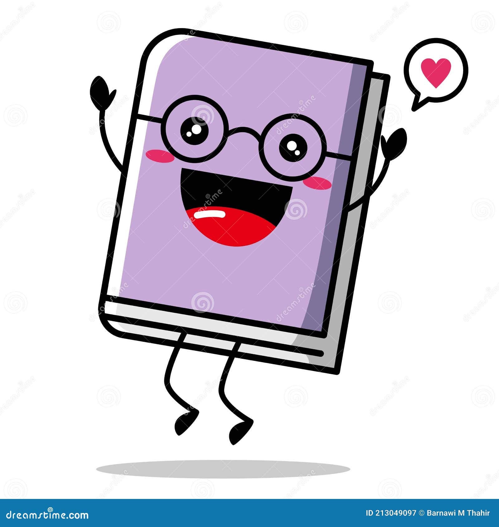 Cute Book Mascot Vector Illustration Stock Vector - Illustration of ...