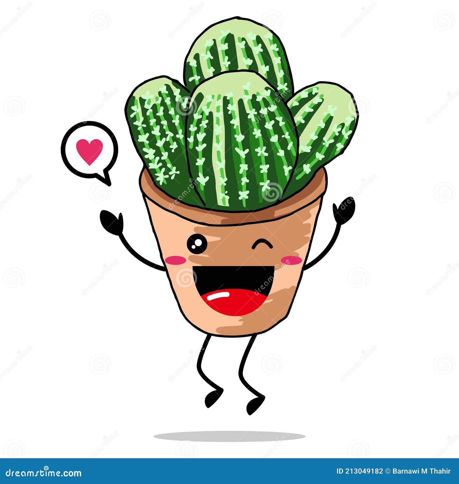 Cute Cactus Mascot Vector Illustration Stock Vector - Illustration of ...