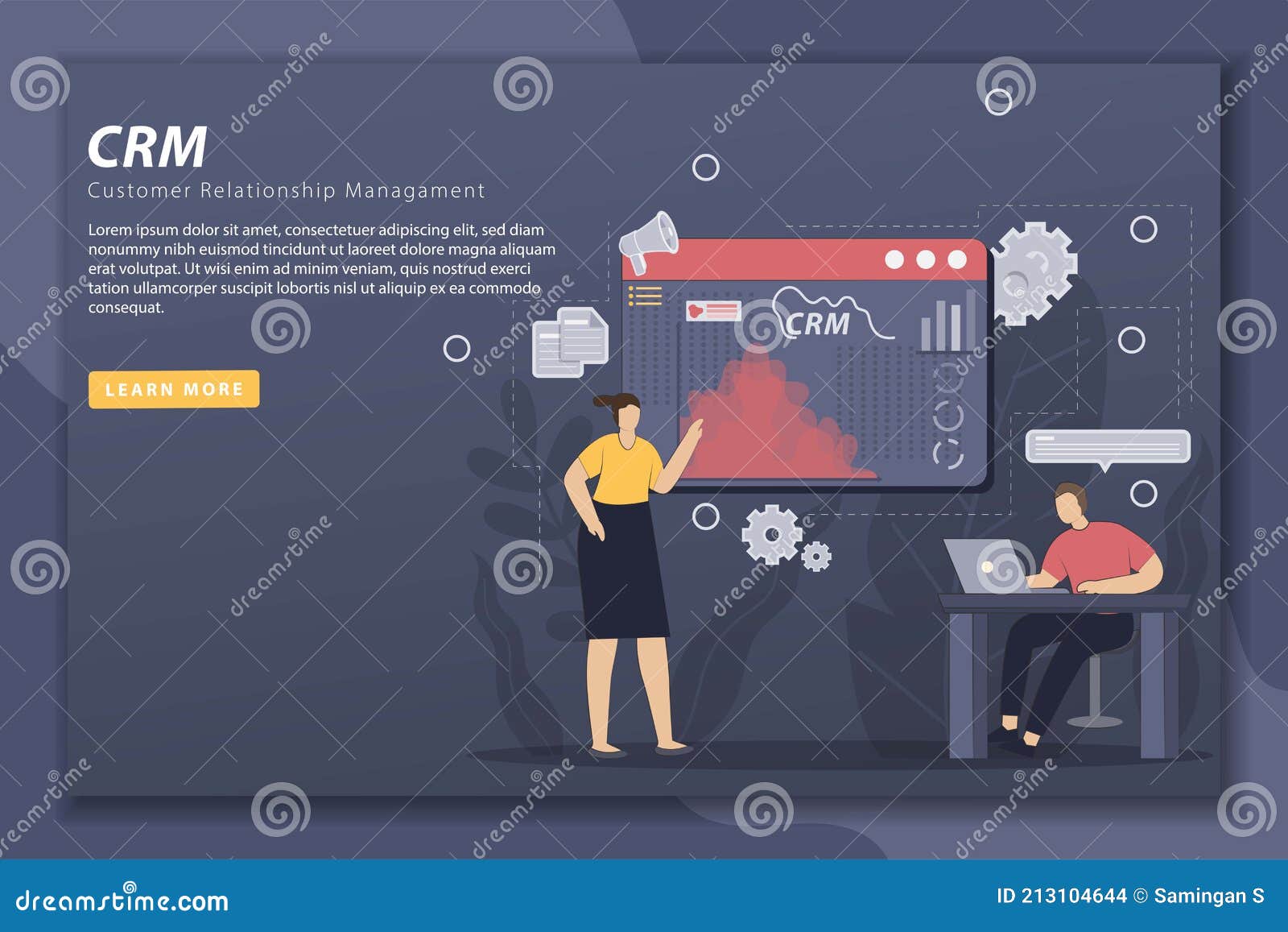 Vector Illustration Customer Relationship Management Concept Stock ...