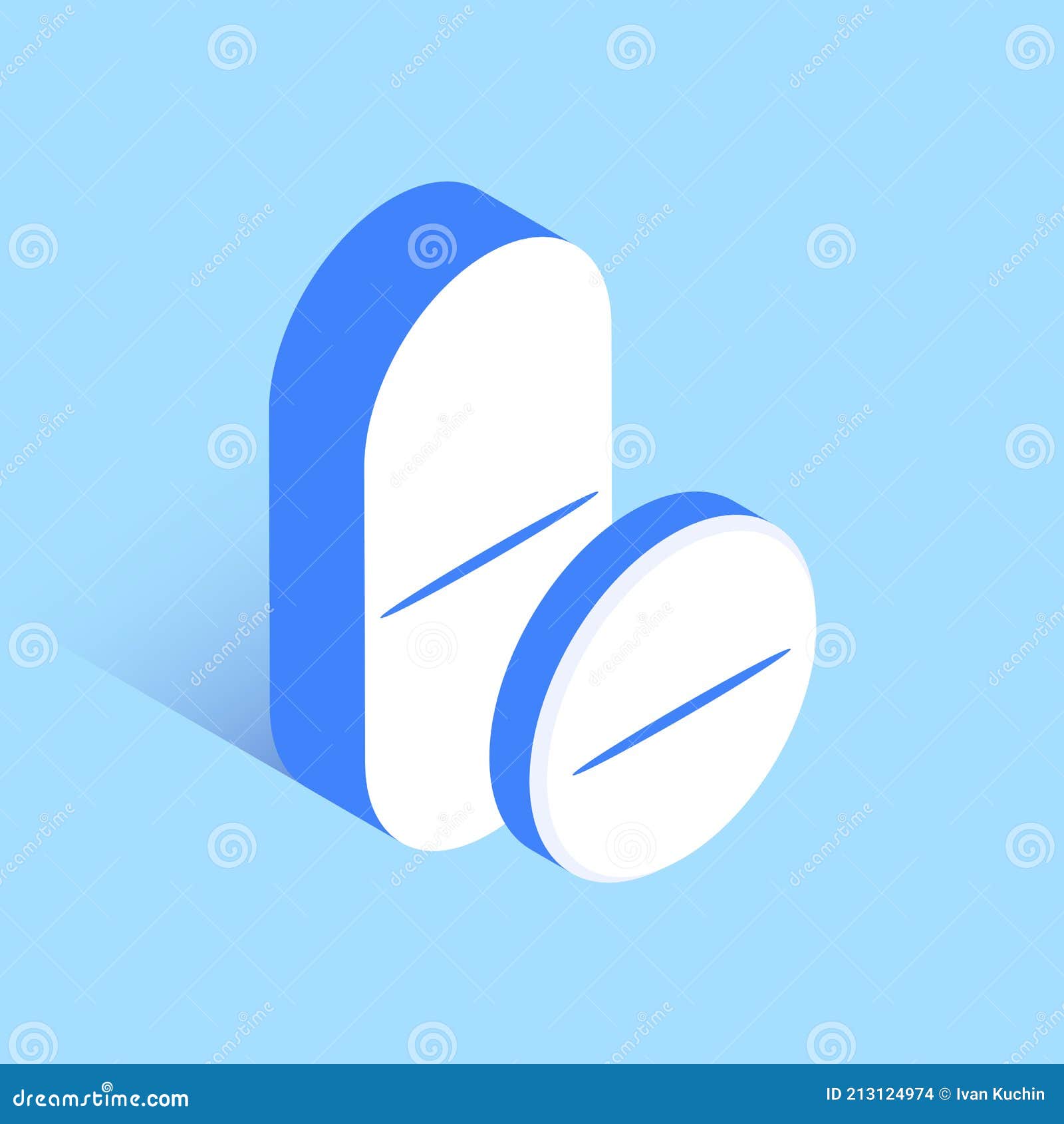 Pills with Shadow. Isometric Vector Illustration Stock Illustration ...