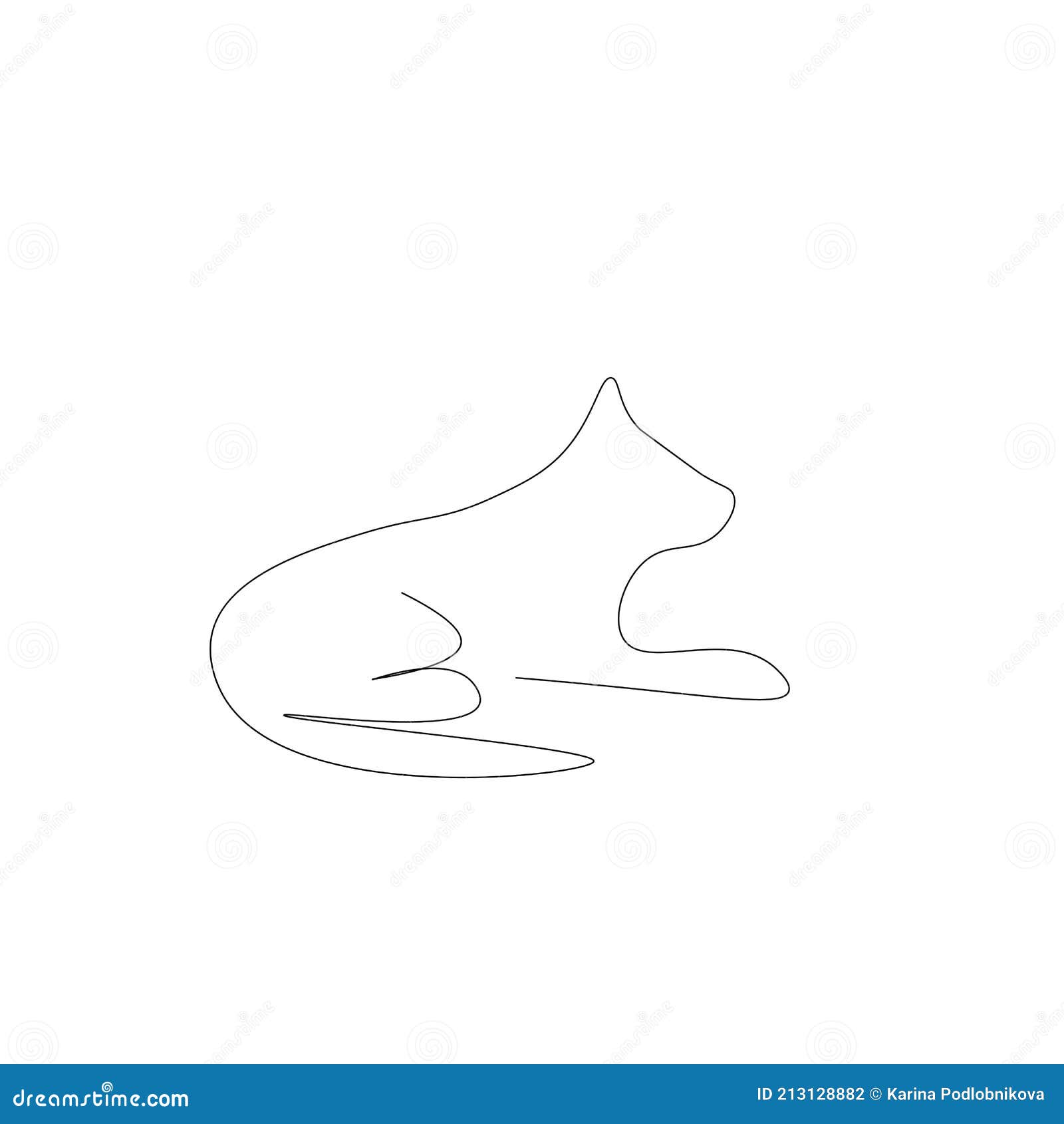 Cat Animal Silhouette Line Drawing Vector Illustration Stock Vector ...
