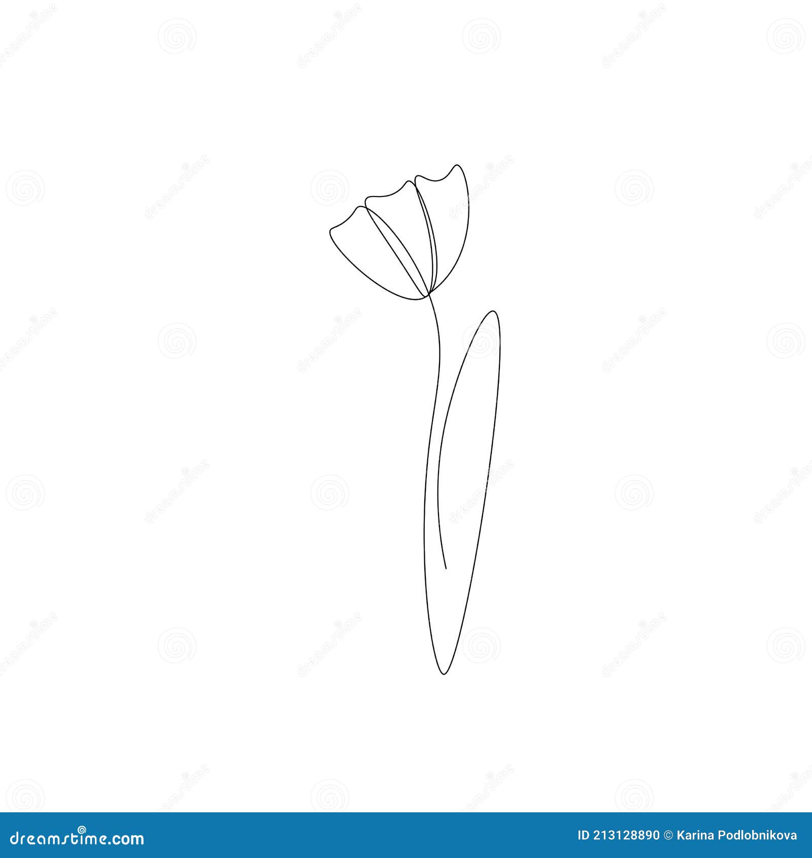 Spring Flower Line Drawing Vector Illustration Stock Vector ...