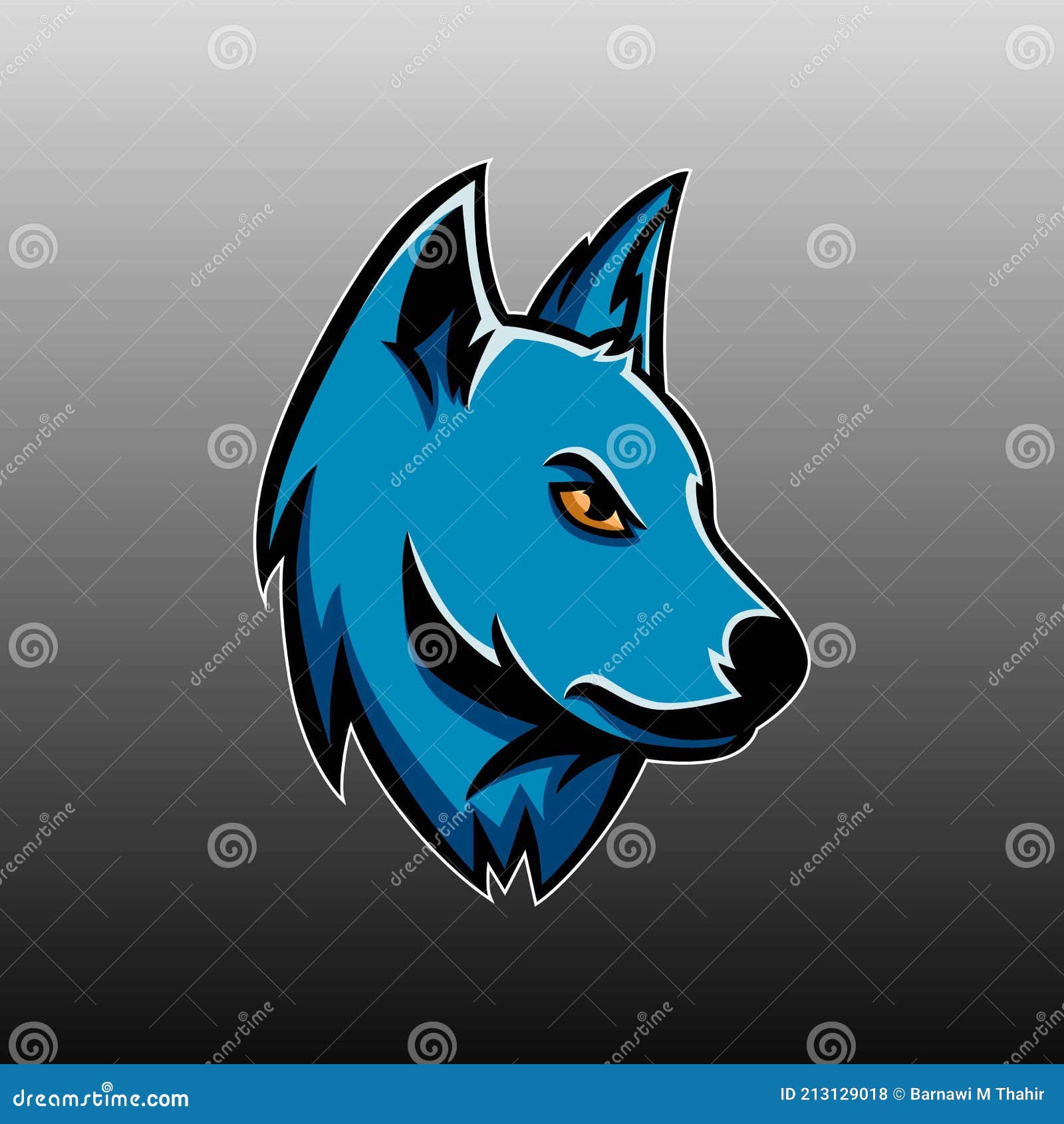 Blue Wolf Logo Vector Illustration | CartoonDealer.com #74047248