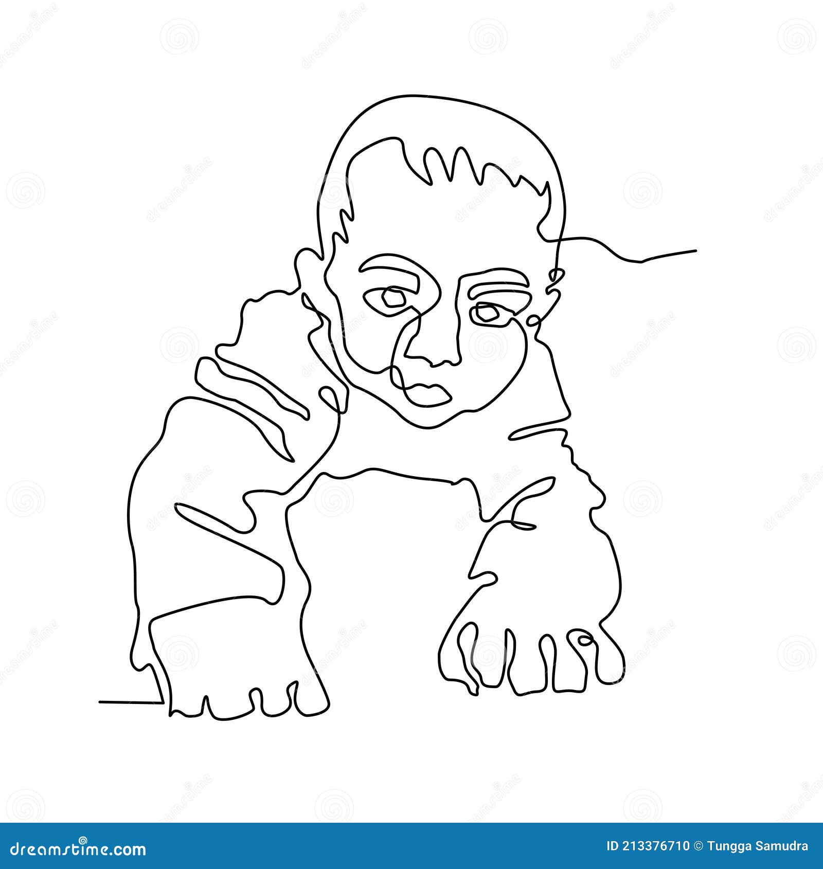 Baby line drawing stock vector. Illustration of child - 213376710