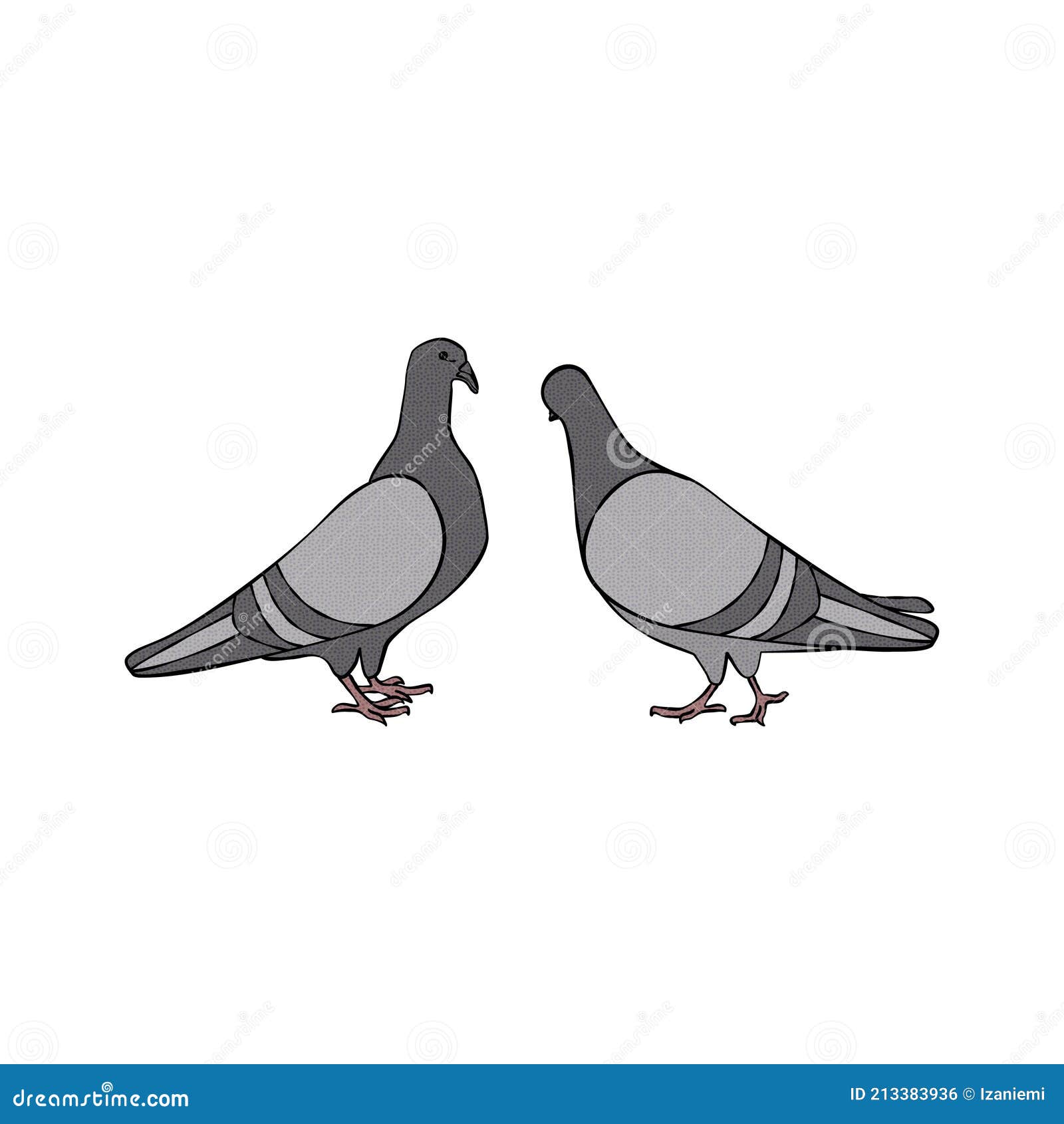 Two Pigeons - Vector Illustration Stock Vector - Illustration of city ...