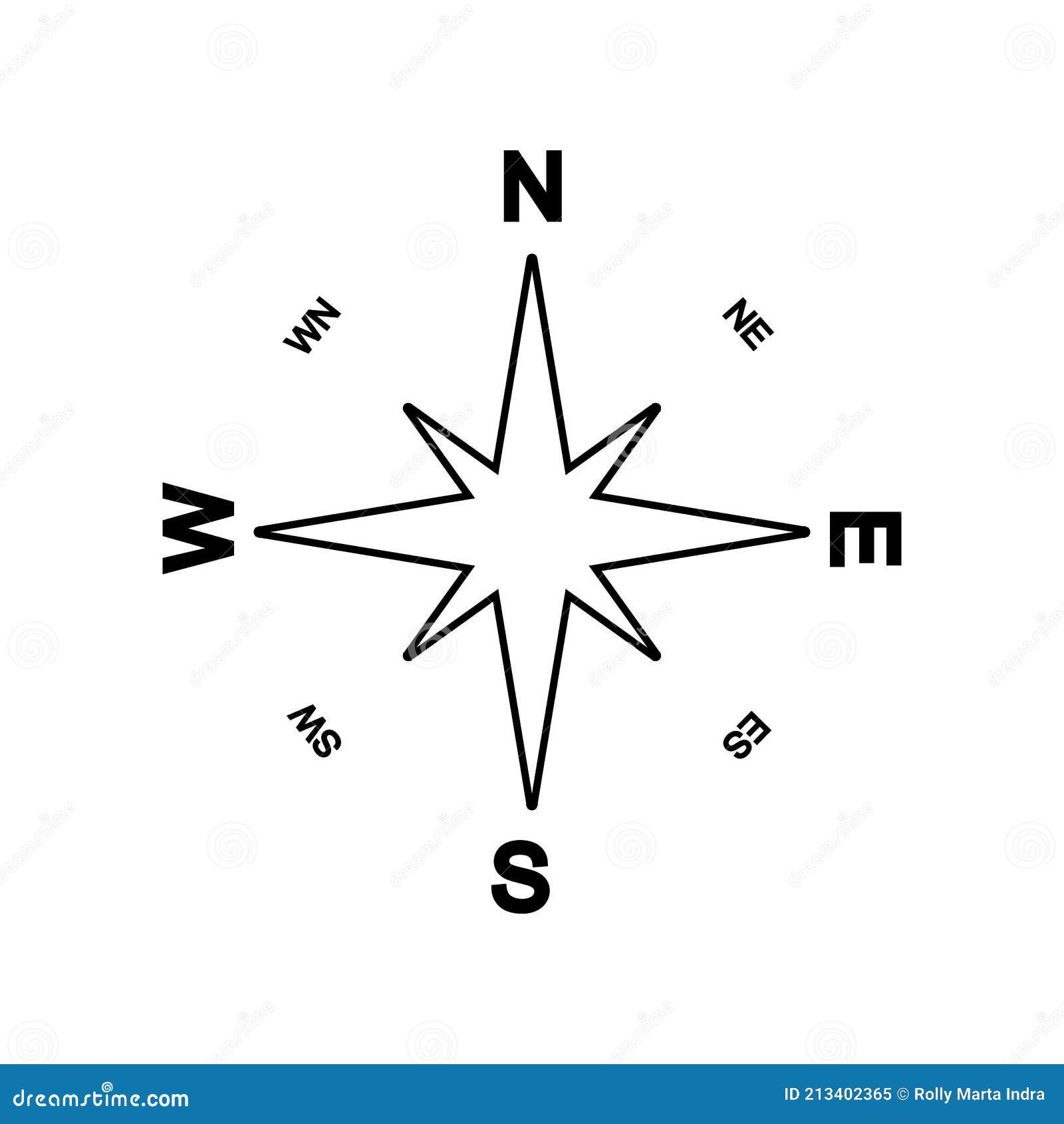 Arrow Compass Icon Vector Logo Template. Complete with Eight Cardinal ...