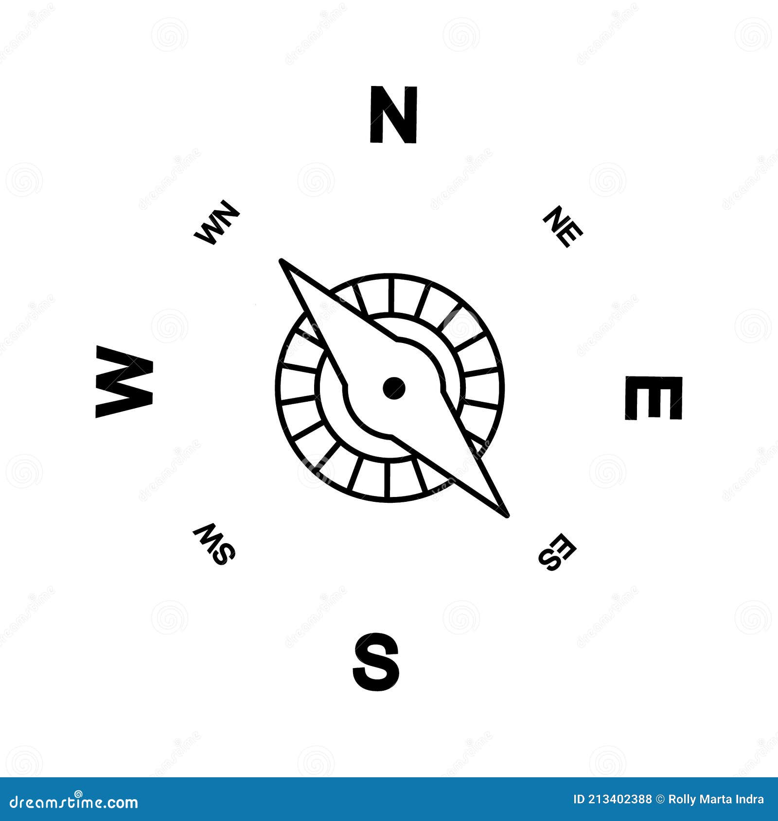 Arrow Compass Icon Vector Logo Template. Complete with Eight Cardinal ...