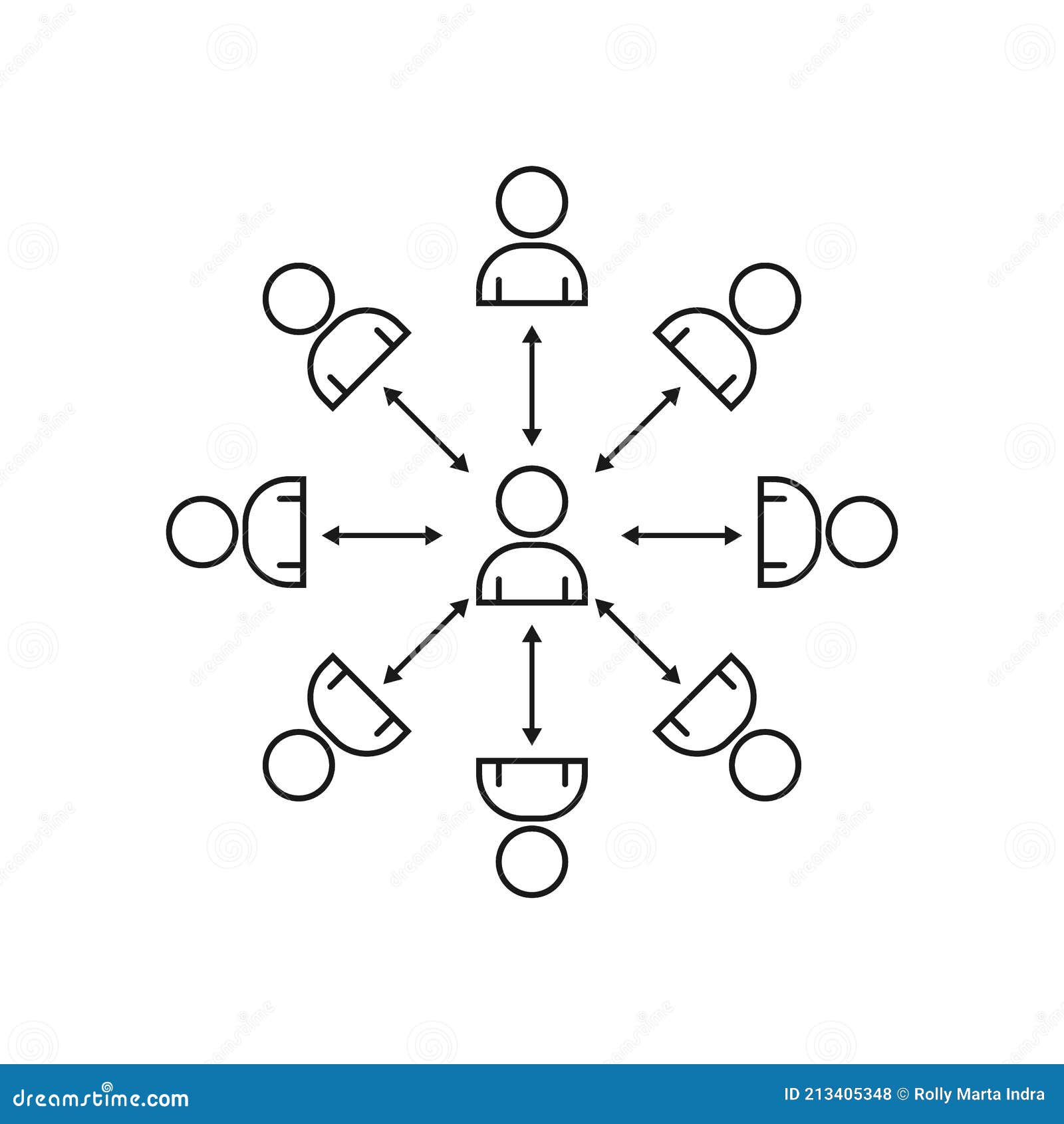 People Connect Design Template. Vector Human Resources Label. People ...