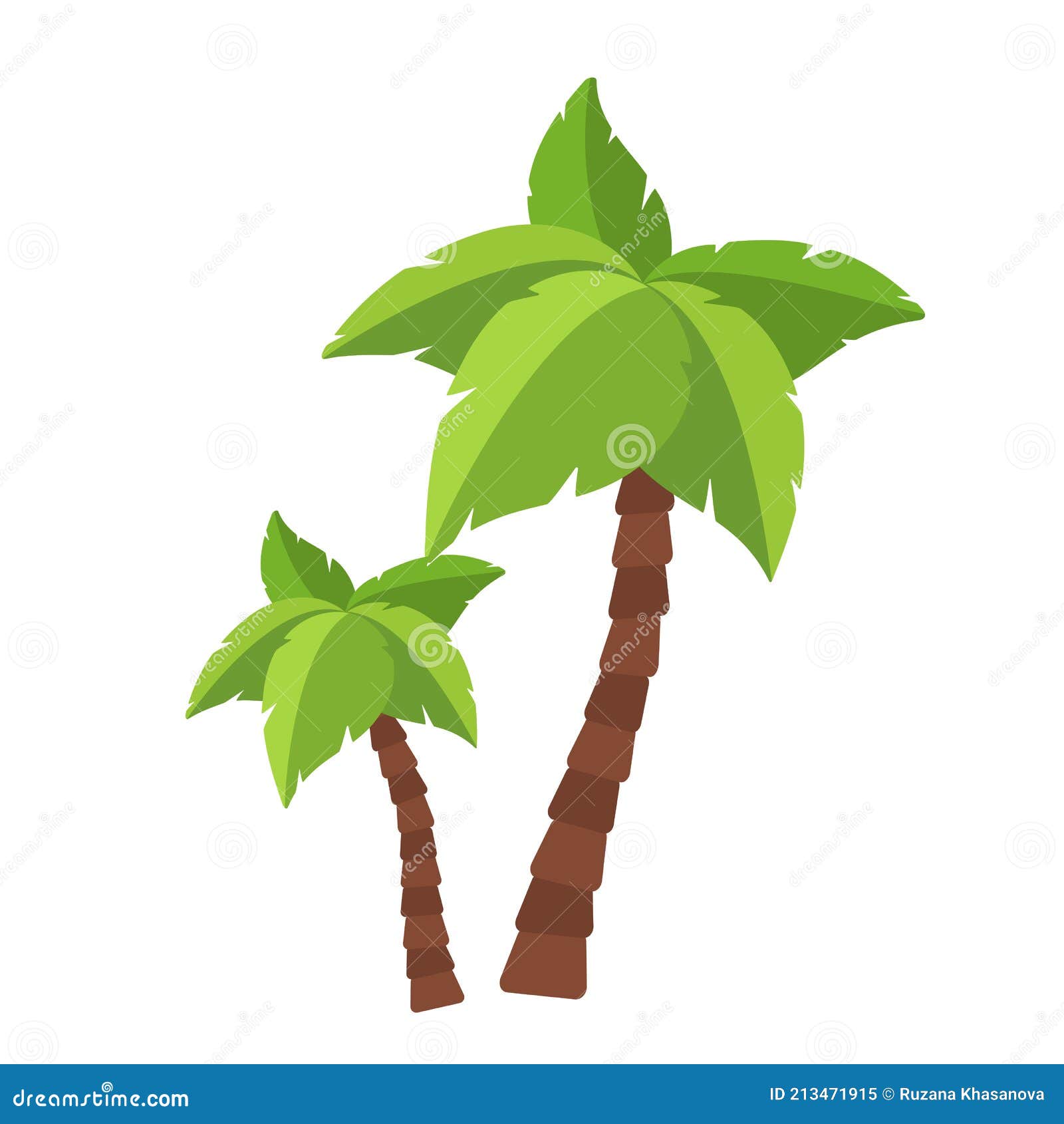 Vector Illustration of a Palm Tree in Cartoon Style. Stock Vector ...