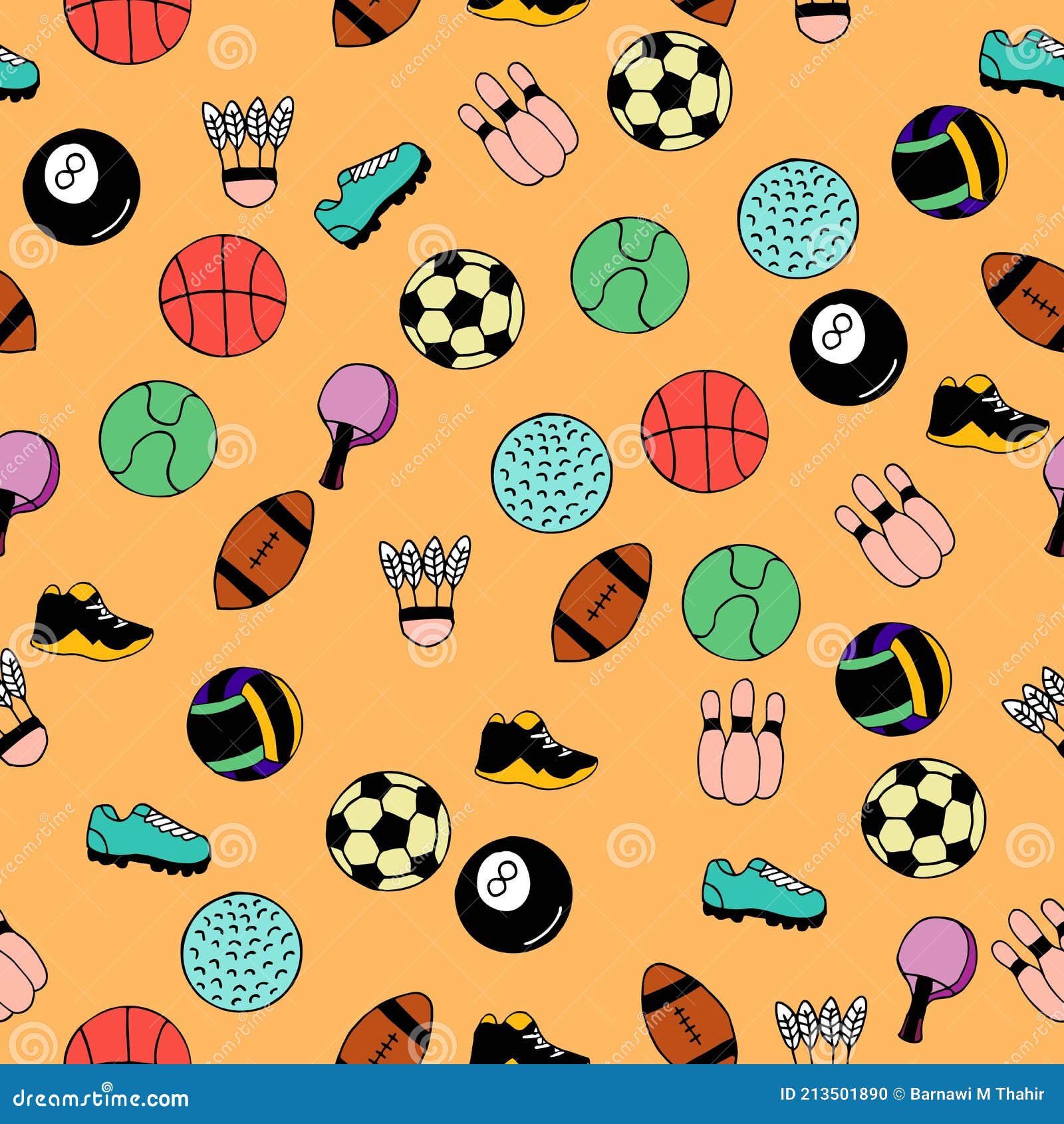 Seamless Pattern of Sport Icon Vector Illustration Stock Vector ...