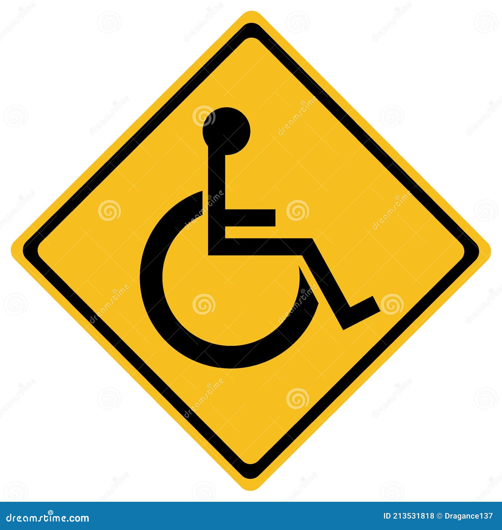 Disabled Person Warning Raod Sign Stock Vector - Illustration of ...