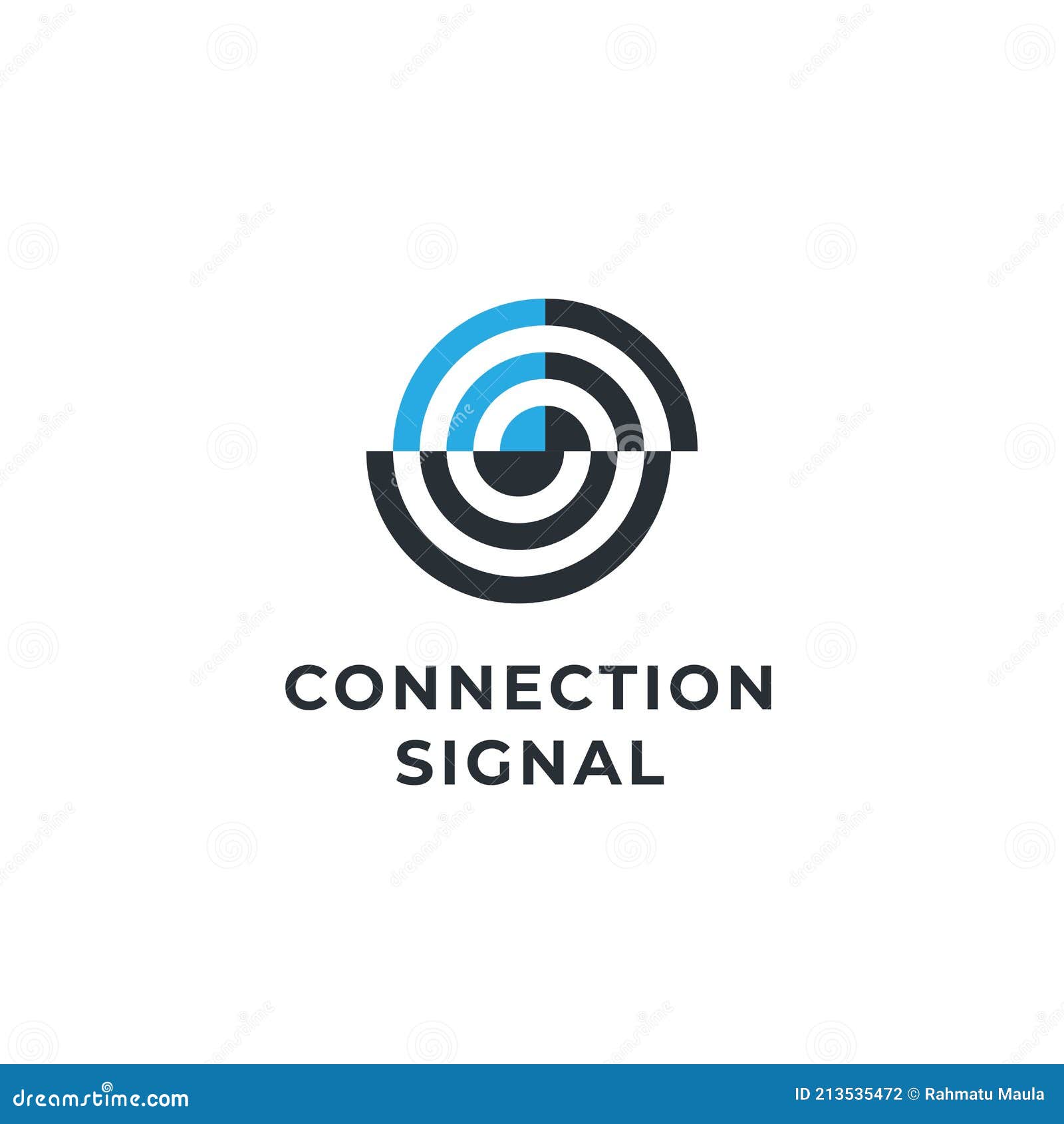 Connection Signal Logo with Wifi Symbol and Circle Radar Stock Vector ...