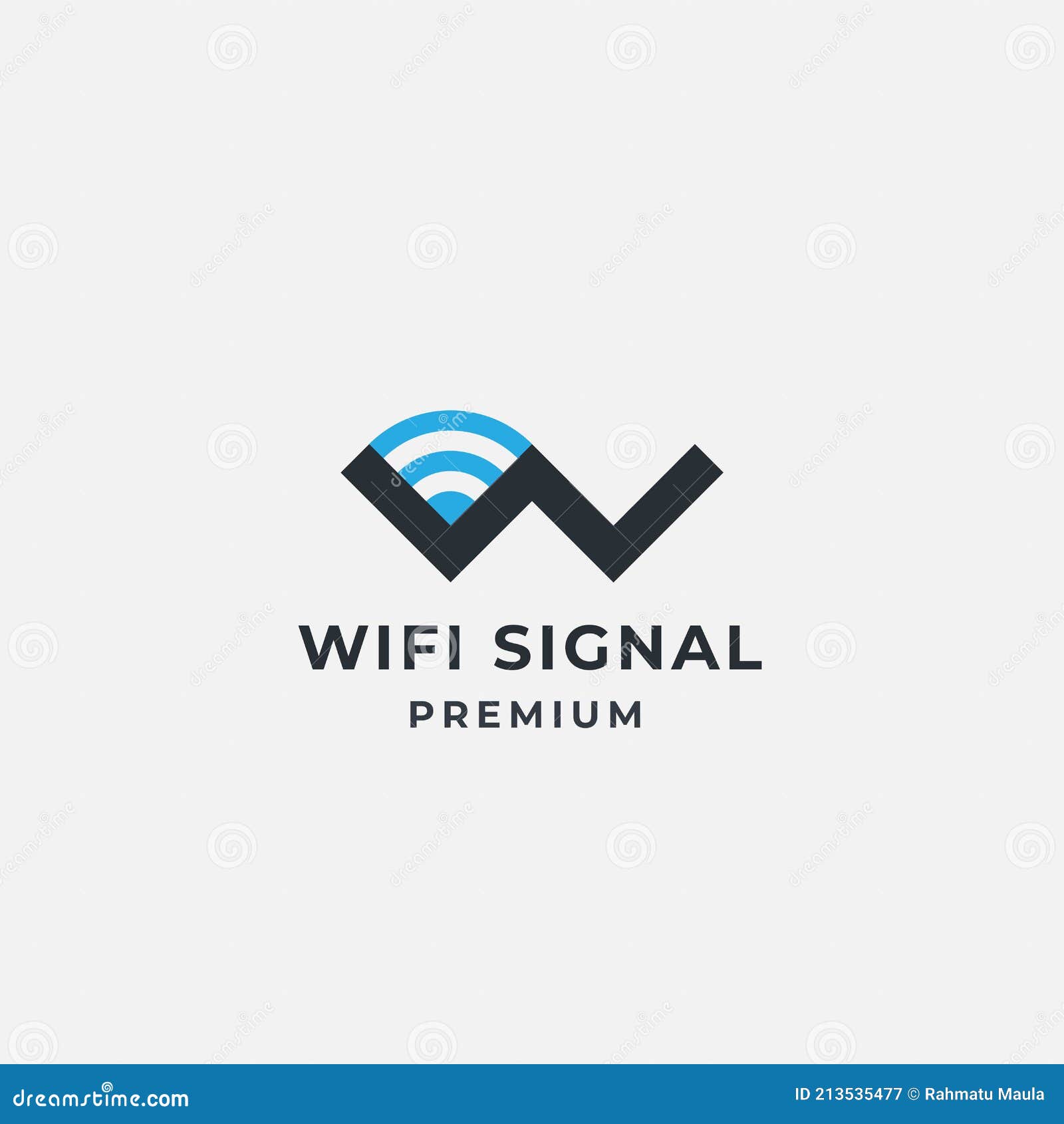 W Letter with Wifi Signal Logo for Telecommunication and Radio Company ...