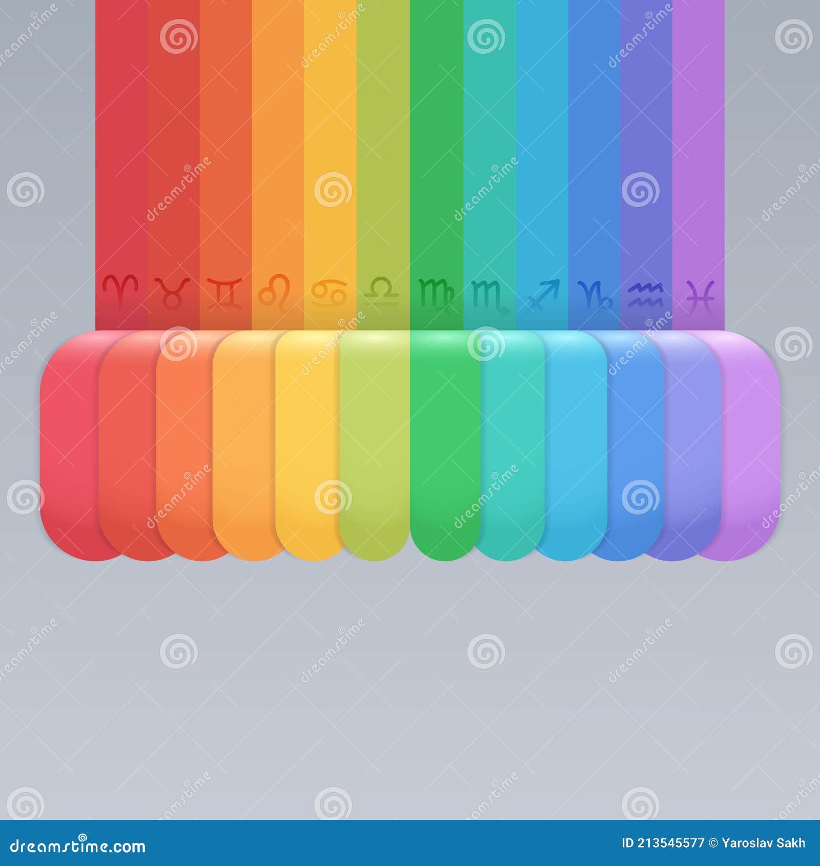 Colorful Rainbow Zodiac Horoscope Stock Vector - Illustration of badge ...