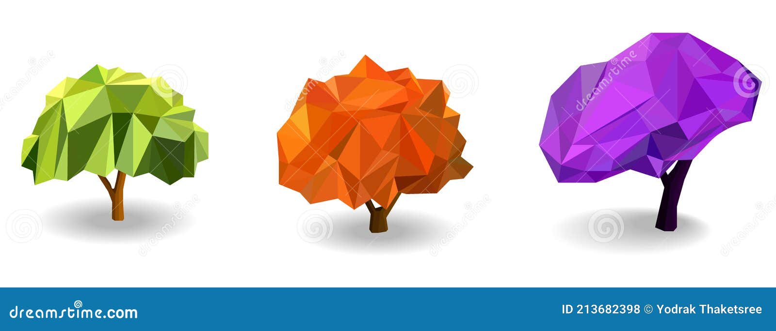 Tree low polygon icons stock illustration. Illustration of icons ...