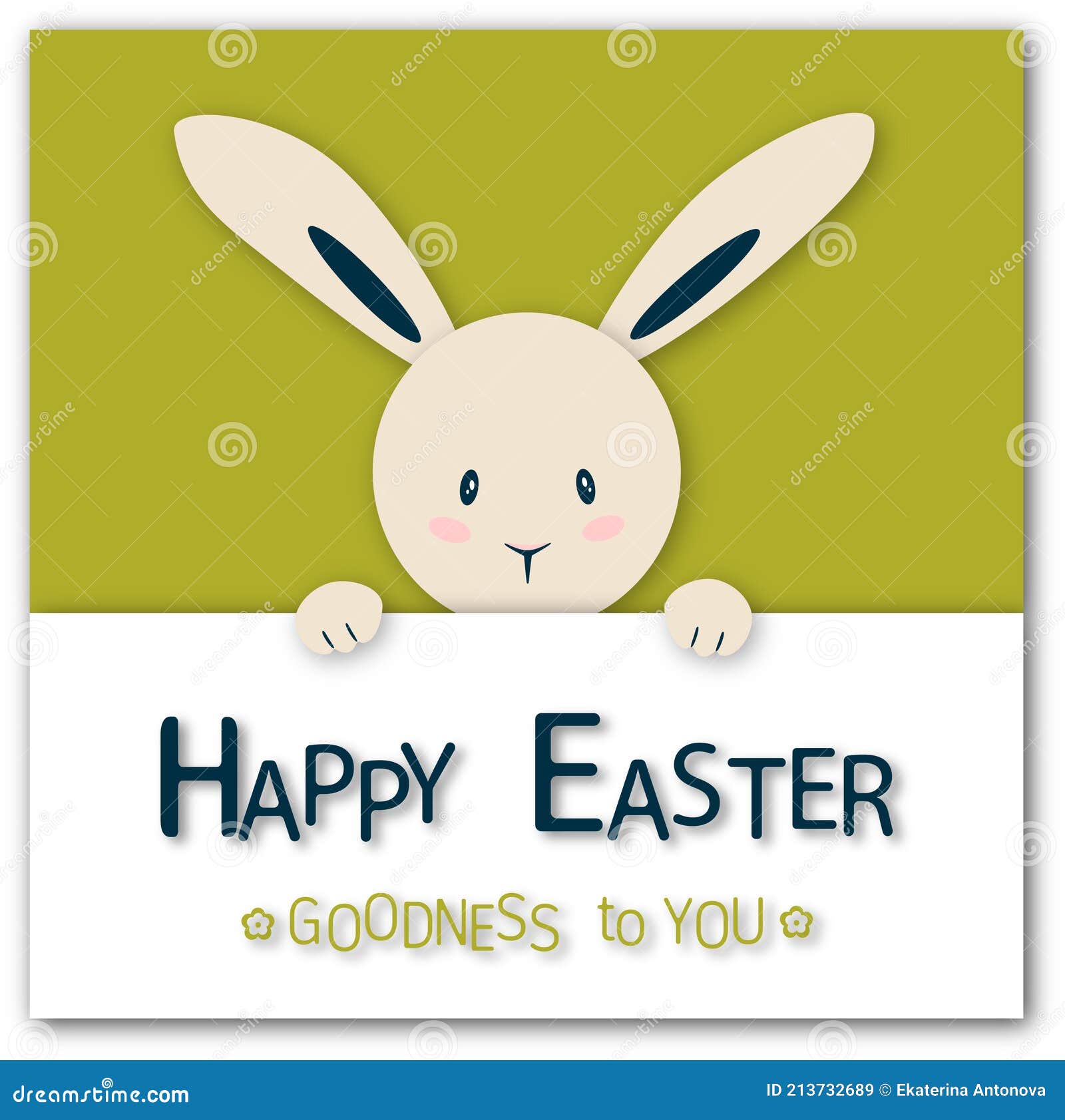 Postcard for Congratulations on Easter. Illustration with Easter Bunny ...