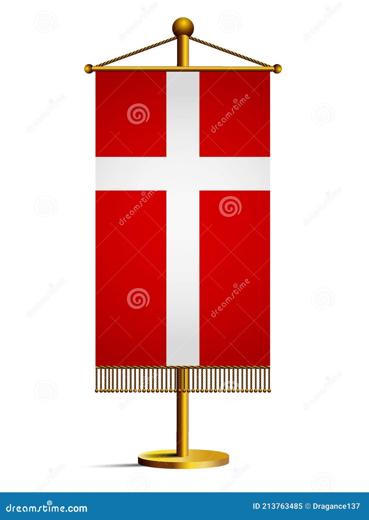 Denmark Otable Flag Islated Stock Vector - Illustration of government ...