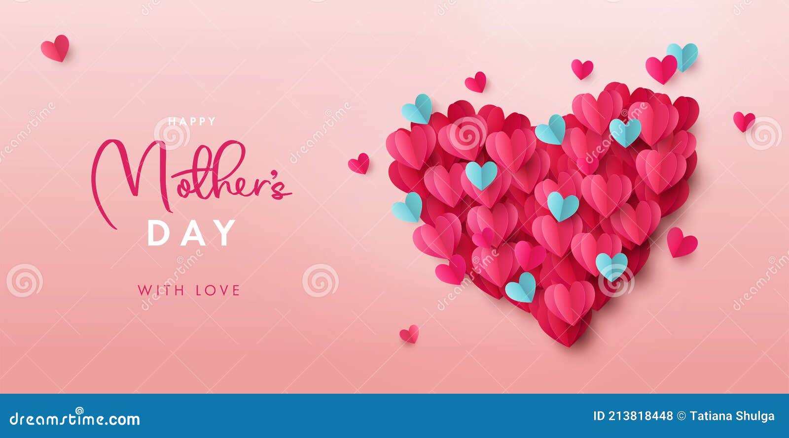 Happy Mothers Day Banner, Horizontal Poster, Flyer, Greeting Card ...