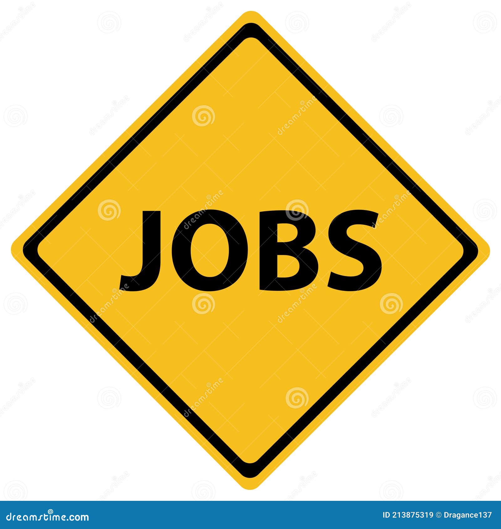 Jobs road sign isolated stock vector. Illustration of safety - 213875319