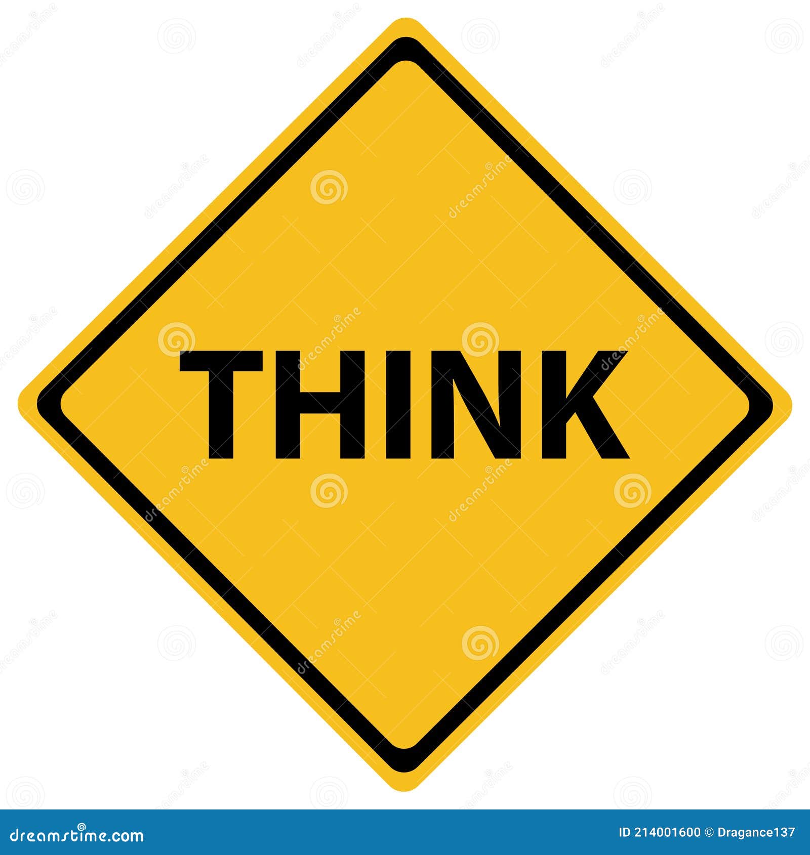 Think road sign isolated stock vector. Illustration of icon - 214001600