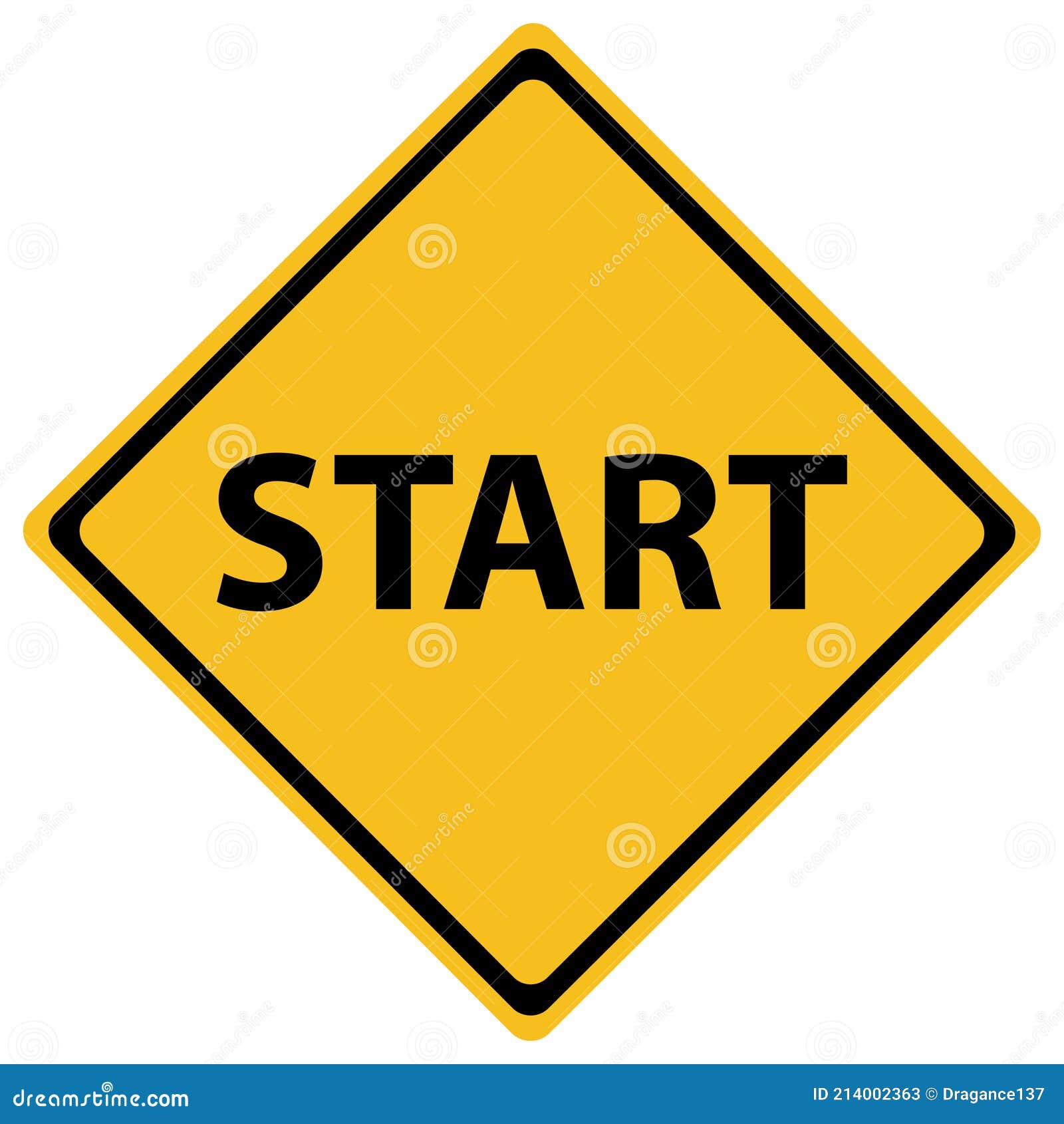 Start Traffic Sign on White Stock Vector - Illustration of grade ...