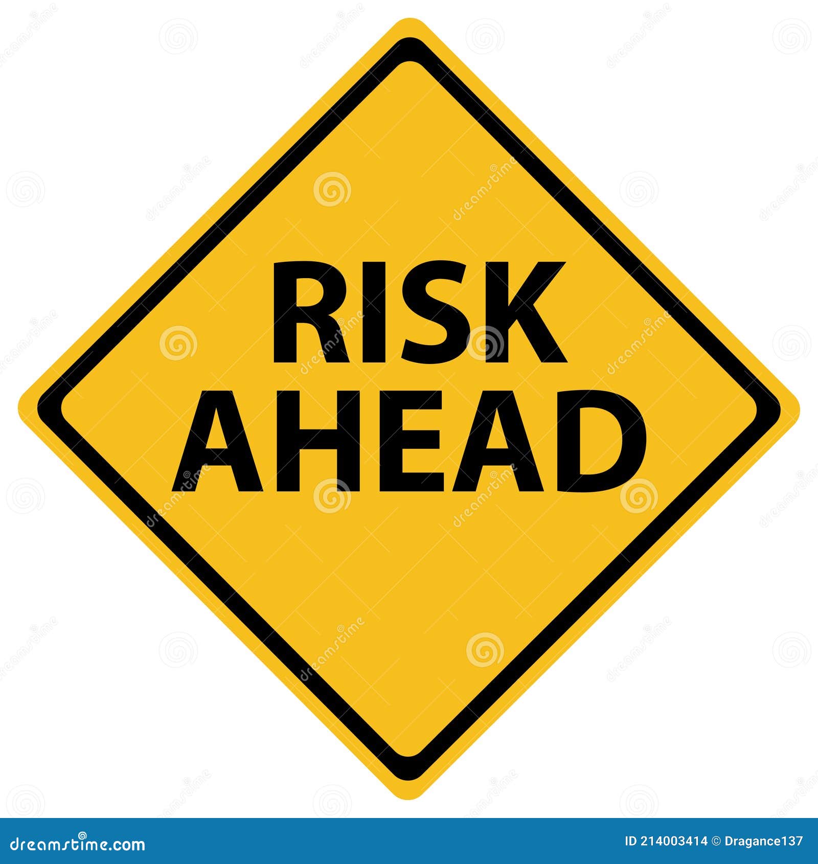 Yellow Road Sign As a Warning of Risk Ahead Stock Vector - Illustration ...