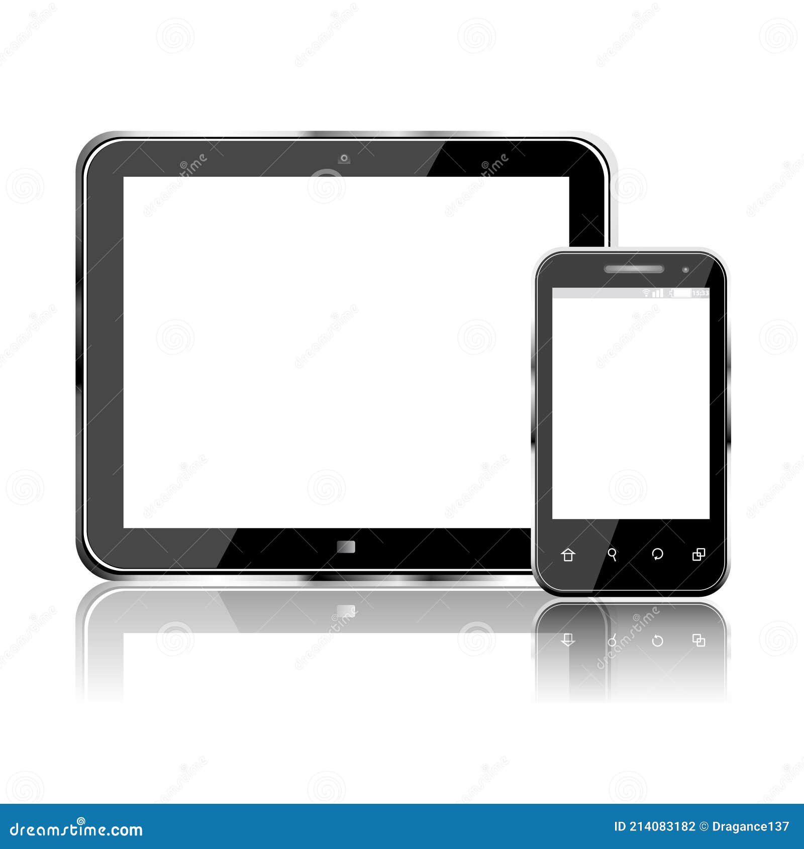 Realistic Vector Tablet Computer and Mobile Phone Stock Vector ...