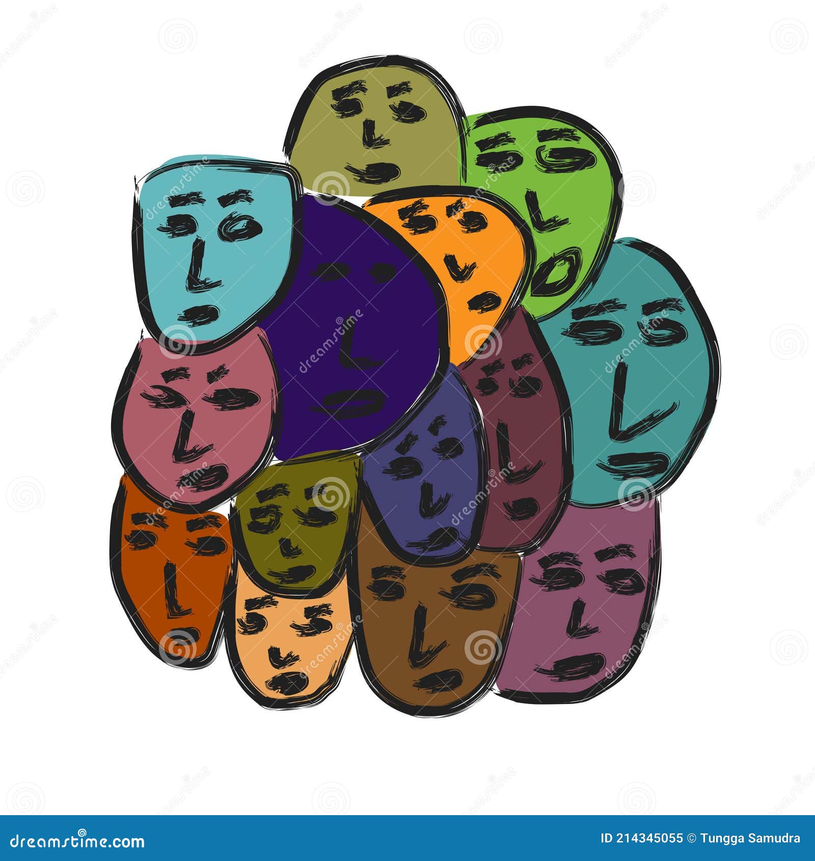 Abstract face drawing stock vector. Illustration of avatar - 214345055