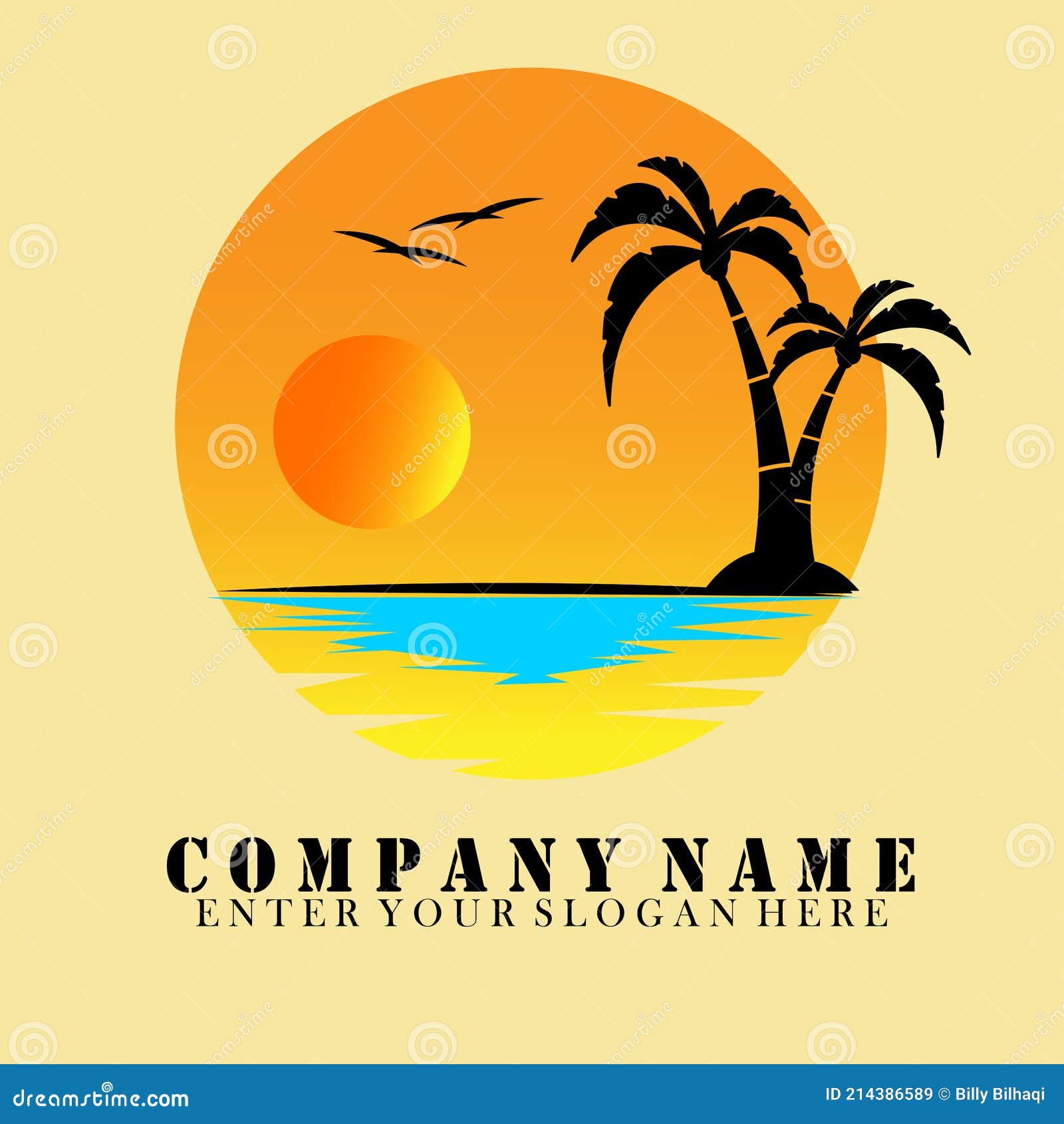 Sunset Logo Design and Elegant Desaign Stock Vector - Illustration of ...