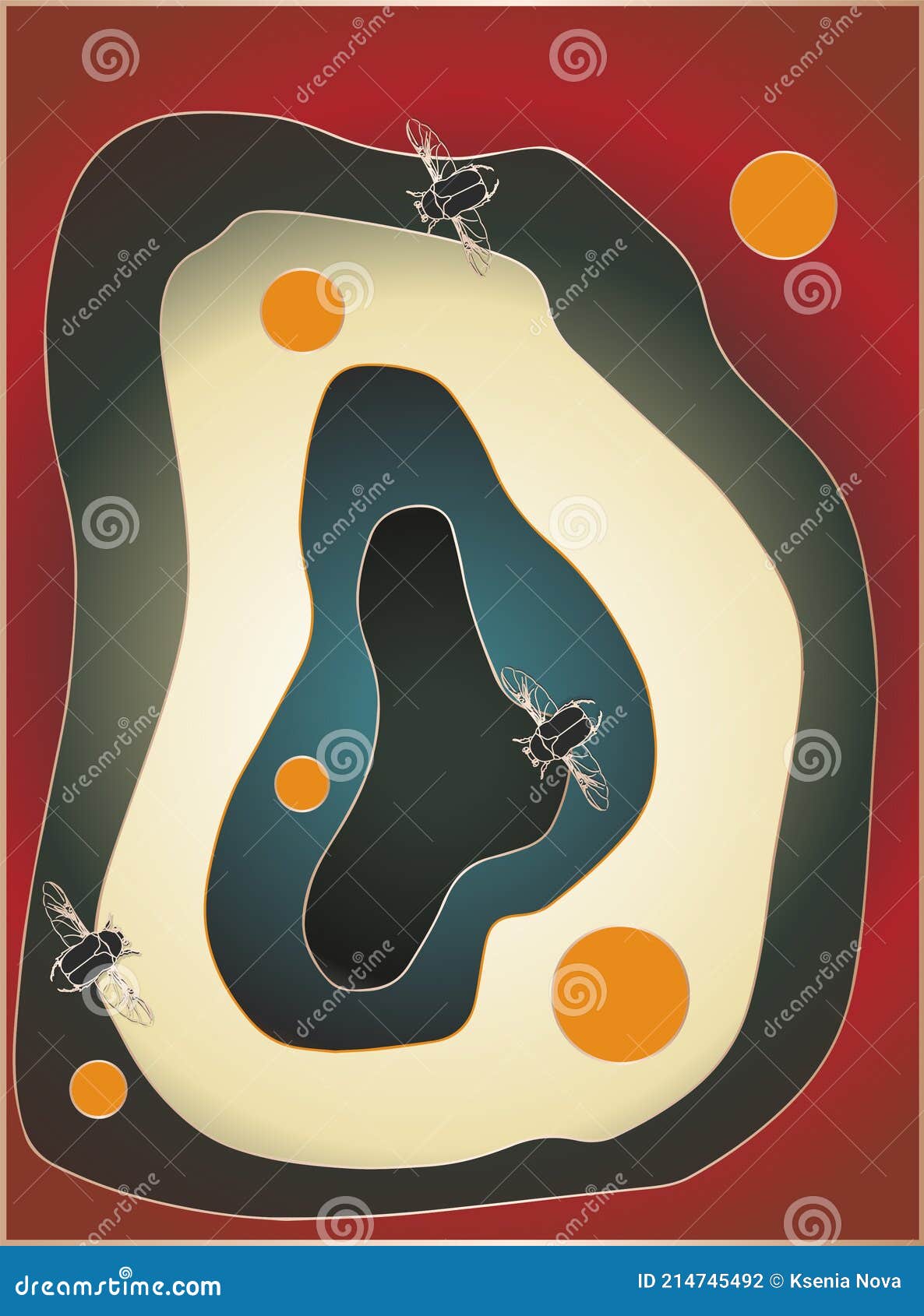 Abstract Red Bugs Background. Vector Illustration | CartoonDealer.com ...