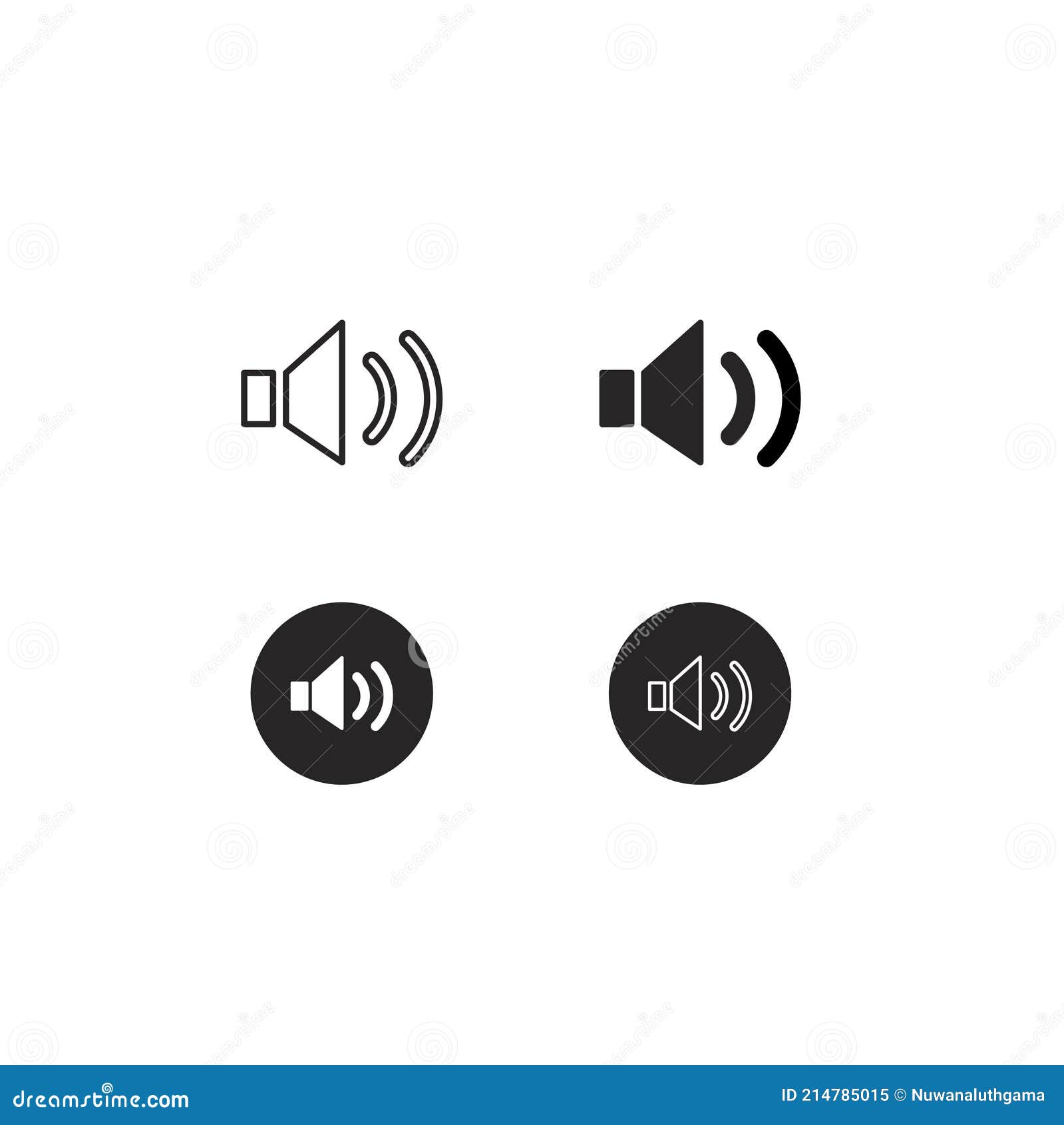 Speaker Icon, Sound Symbols, Volume Up Button Signs Stock Vector ...