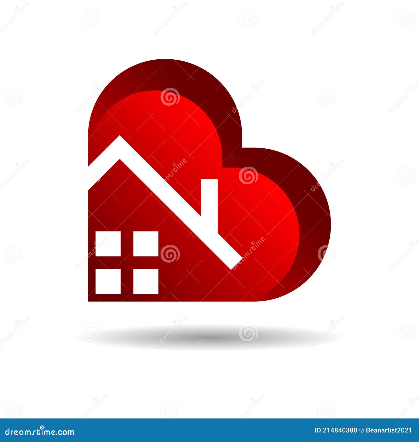 Heart house vector logo stock vector. Illustration of brand - 214840380