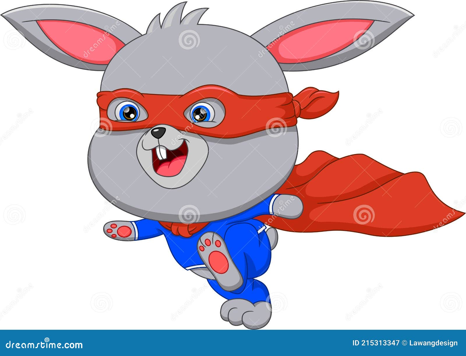 Rabbit Cartoon in Super Hero Costume Stock Vector - Illustration of ...