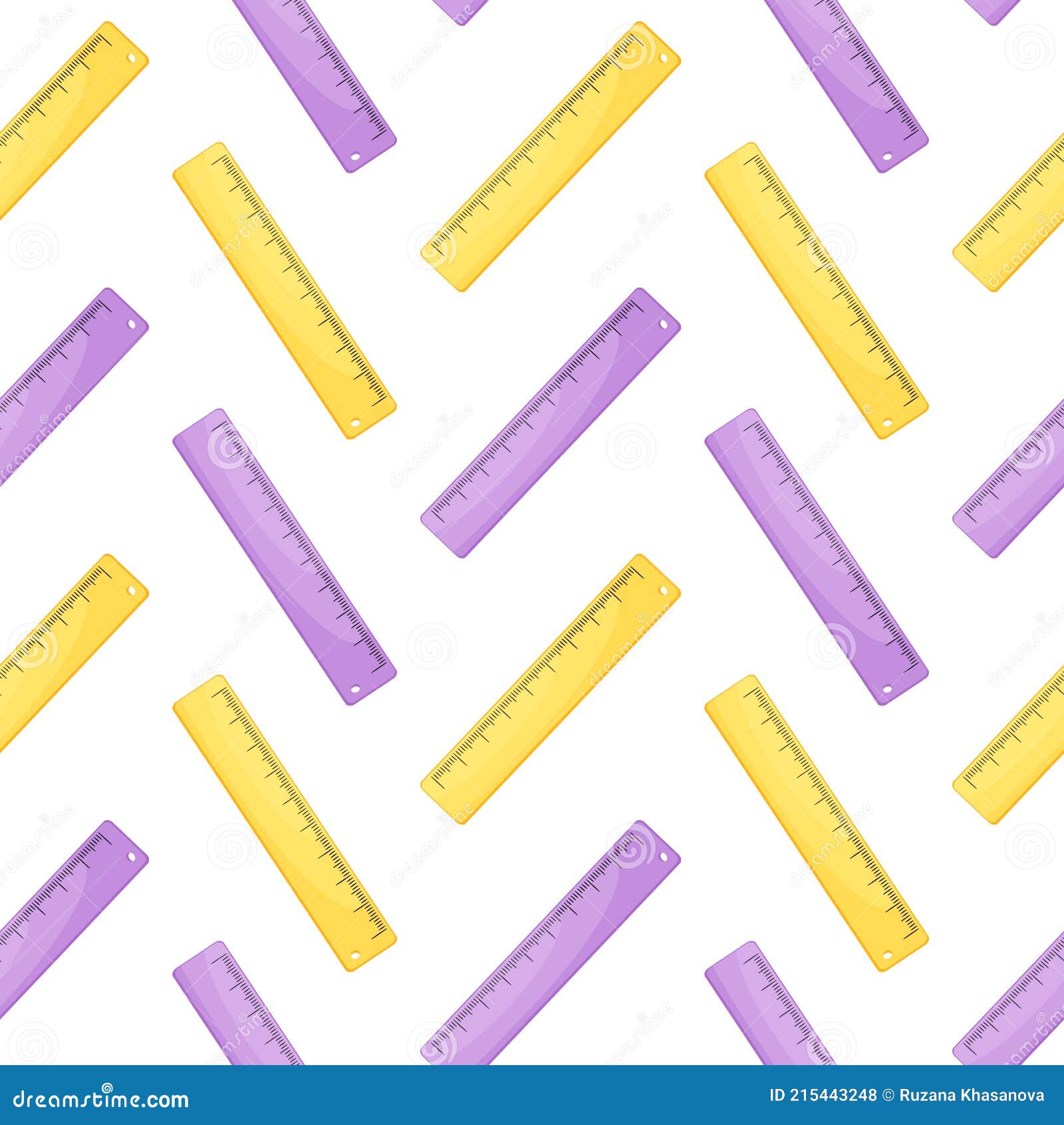 Colored Rulers Seamless Pattern. Vector Isolated On White Background ...