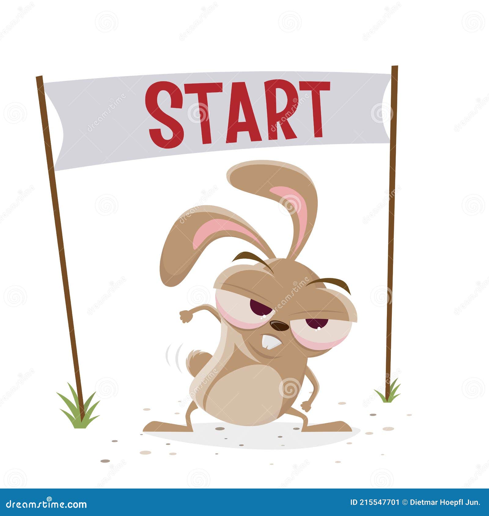 Funny Cartoon Rabbit is Ready To Start Stock Vector - Illustration of ...