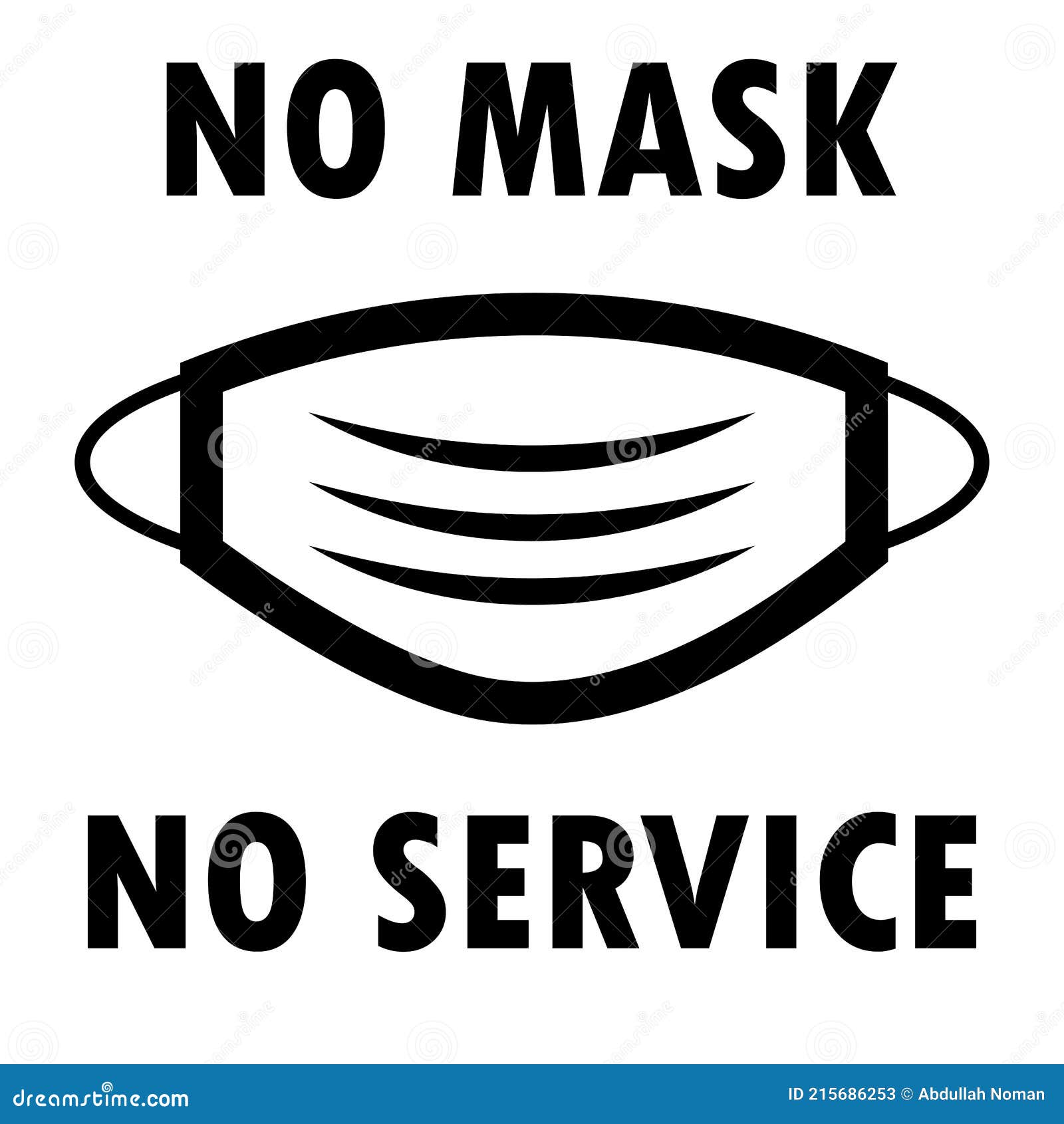 No Mask No Service Icon Design Stock Vector - Illustration of sign ...
