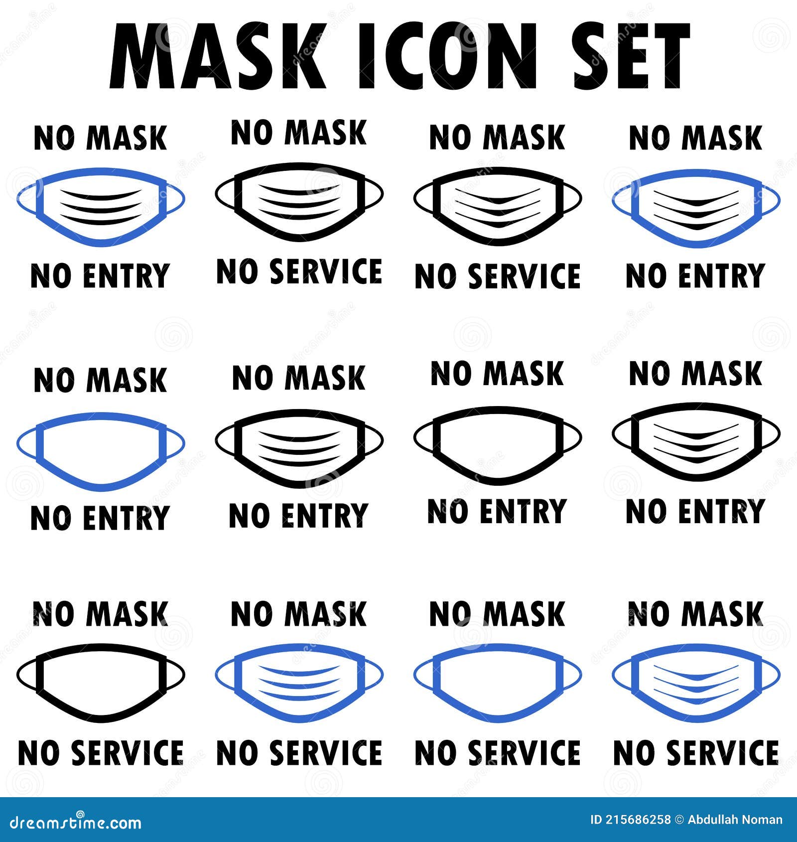 Mask icon set design stock vector. Illustration of outbreak - 215686258