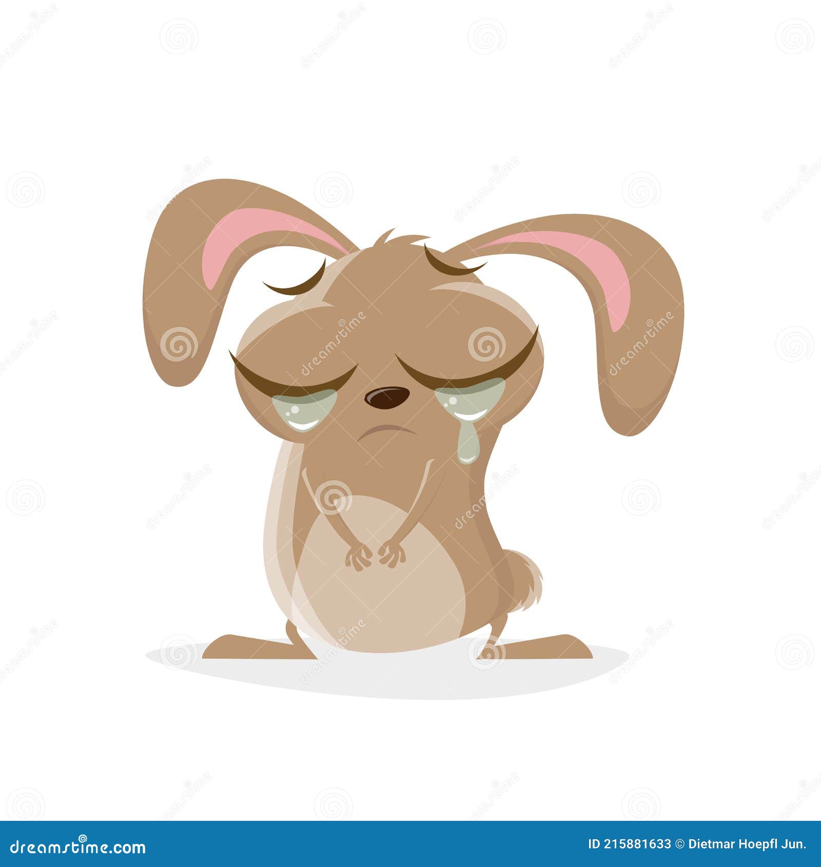 Vector Illustration of a Very Sad Cartoon Rabbit Stock Vector ...