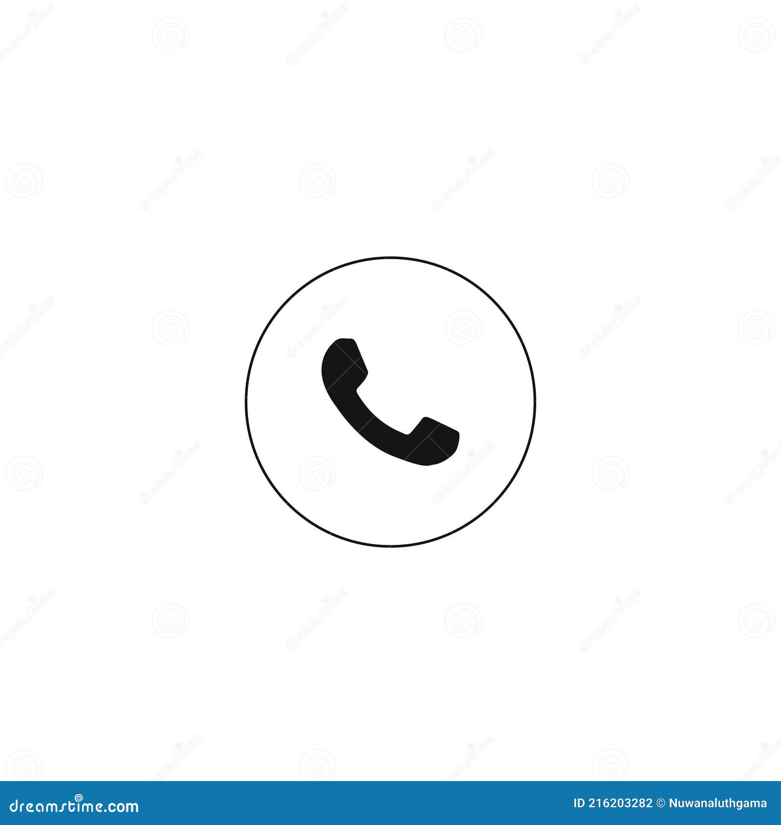 Rounded Telephone Receiver Icon, Phone Icon, Contact Symbol Stock ...