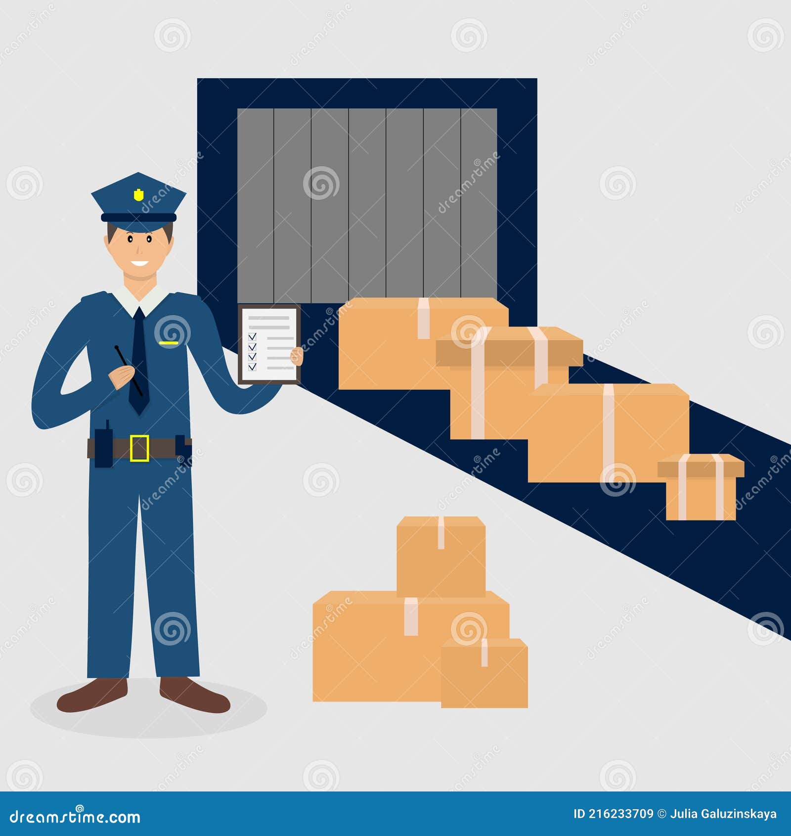 Customs Control Officer Inspecting Luggage. Stock Vector - Illustration ...